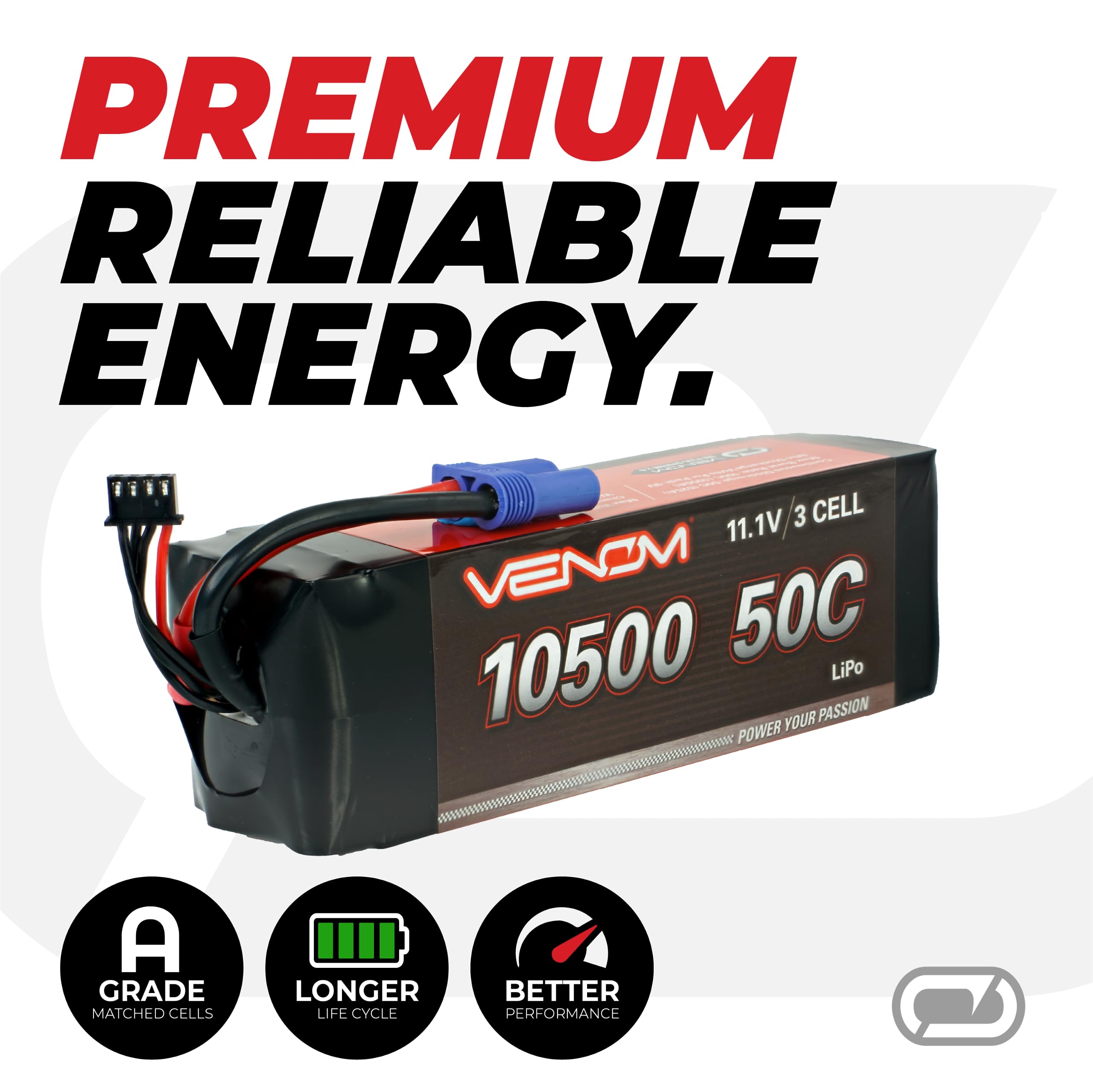 Venom 3s Lipo Battery Venom Group Fly 30C 3S 450mAh 11.1V LiPo Battery