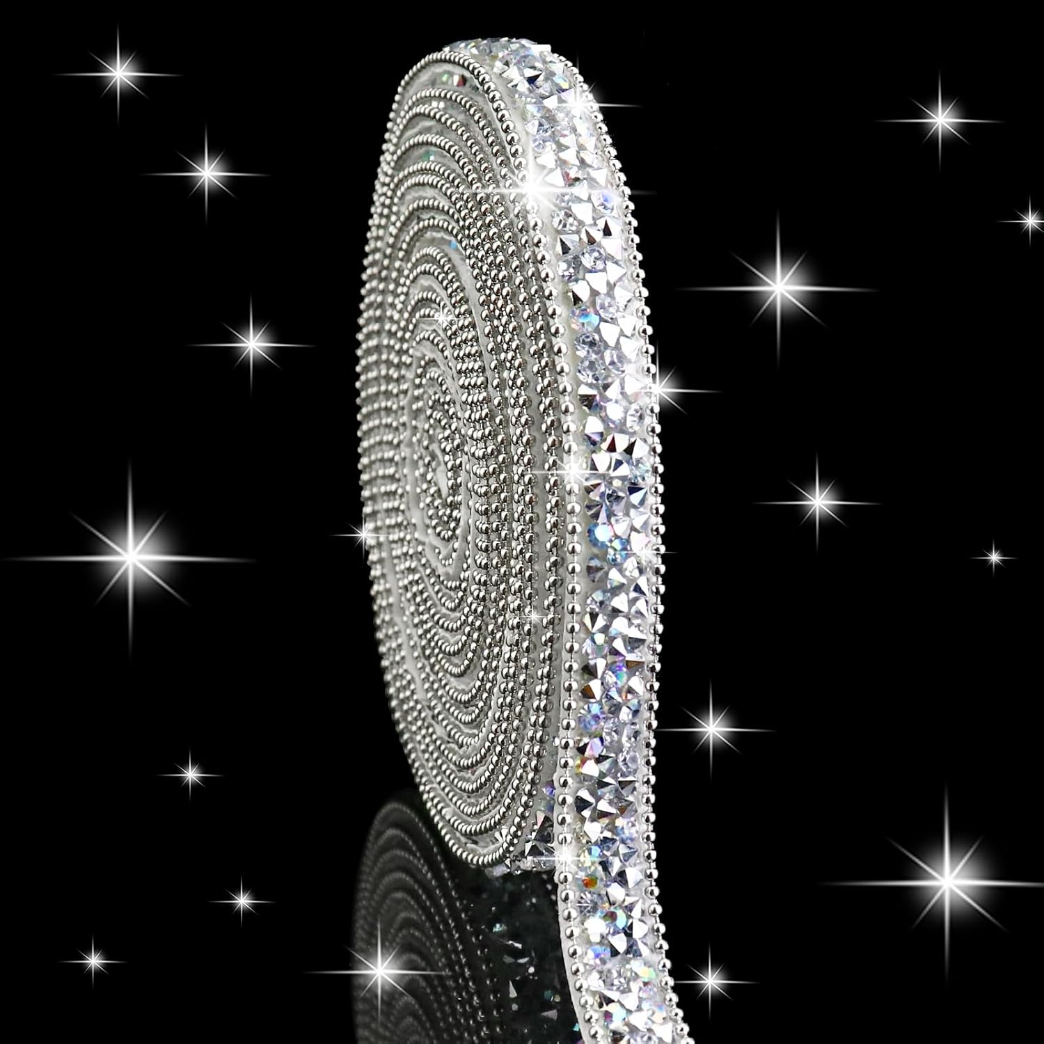 Amazon.com: Dowarm 3 Yards Crystal Rhinestone Ribbon Self Adhesive Tape ...