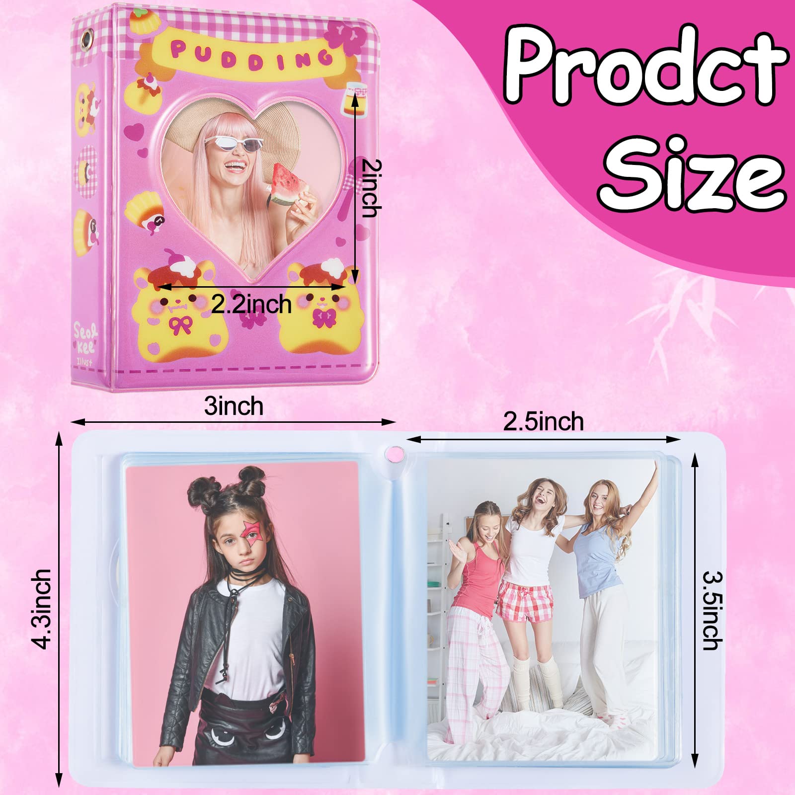 Kpop Photocard Holder Book 2 Pieces 3 Inch Mini Photo Album 80 Pockets ...