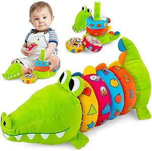 Baby Plush Stacking Toys Set with Crocodile Shape, Stacking & Nesting ...