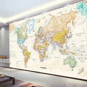 Amazon.com: ZocKz World Map 3D Wall Decals, Geographical Theme ...