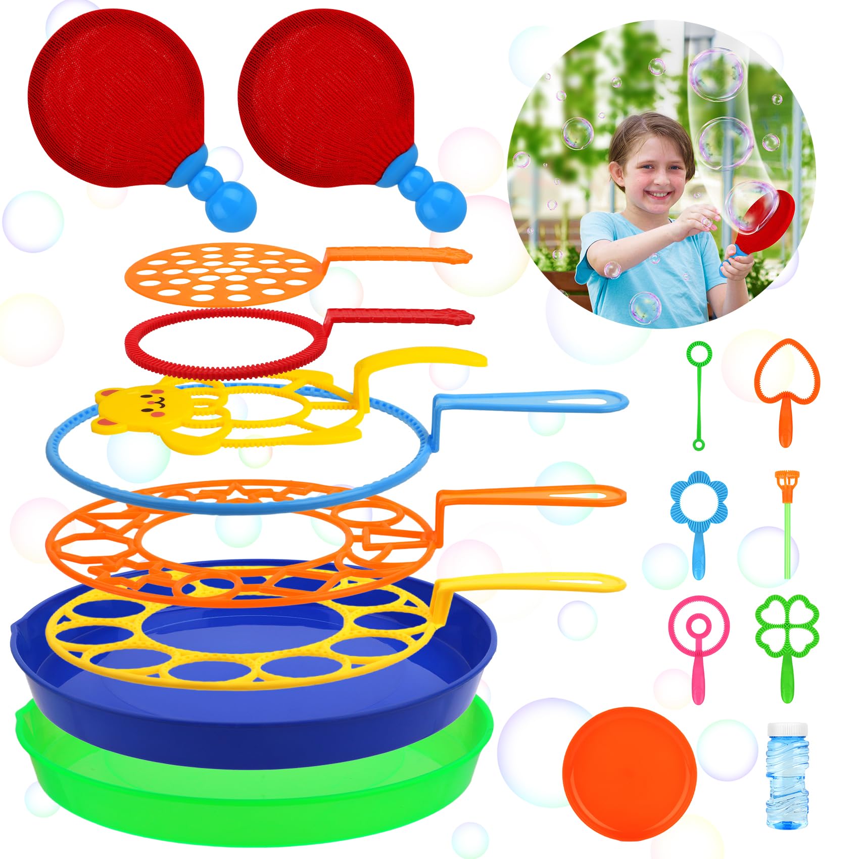 Amazon.com: Roberly 18PCS Bubble Wands Set, Big Bubble Wand Toys with ...