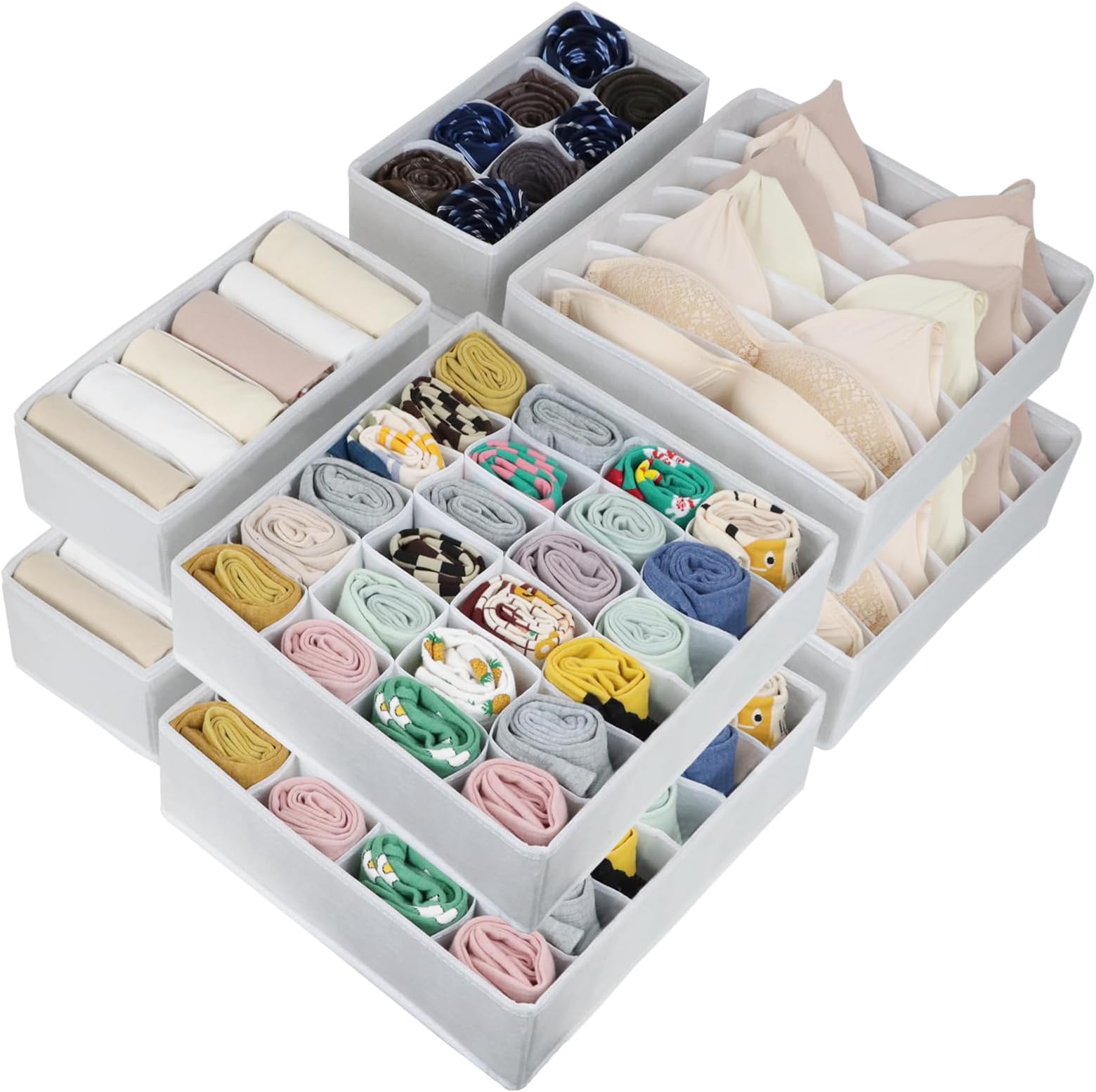 Amazon.com: 8 Packs Underwear Drawer Organizer Clothes, Foldable Bra ...