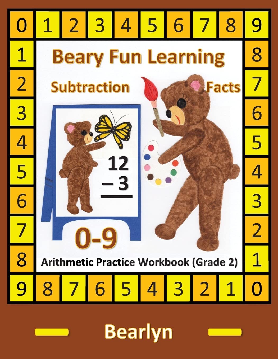 Beary Fun Learning Subtraction Facts 0-9 Arithmetic Practice Workbook ...