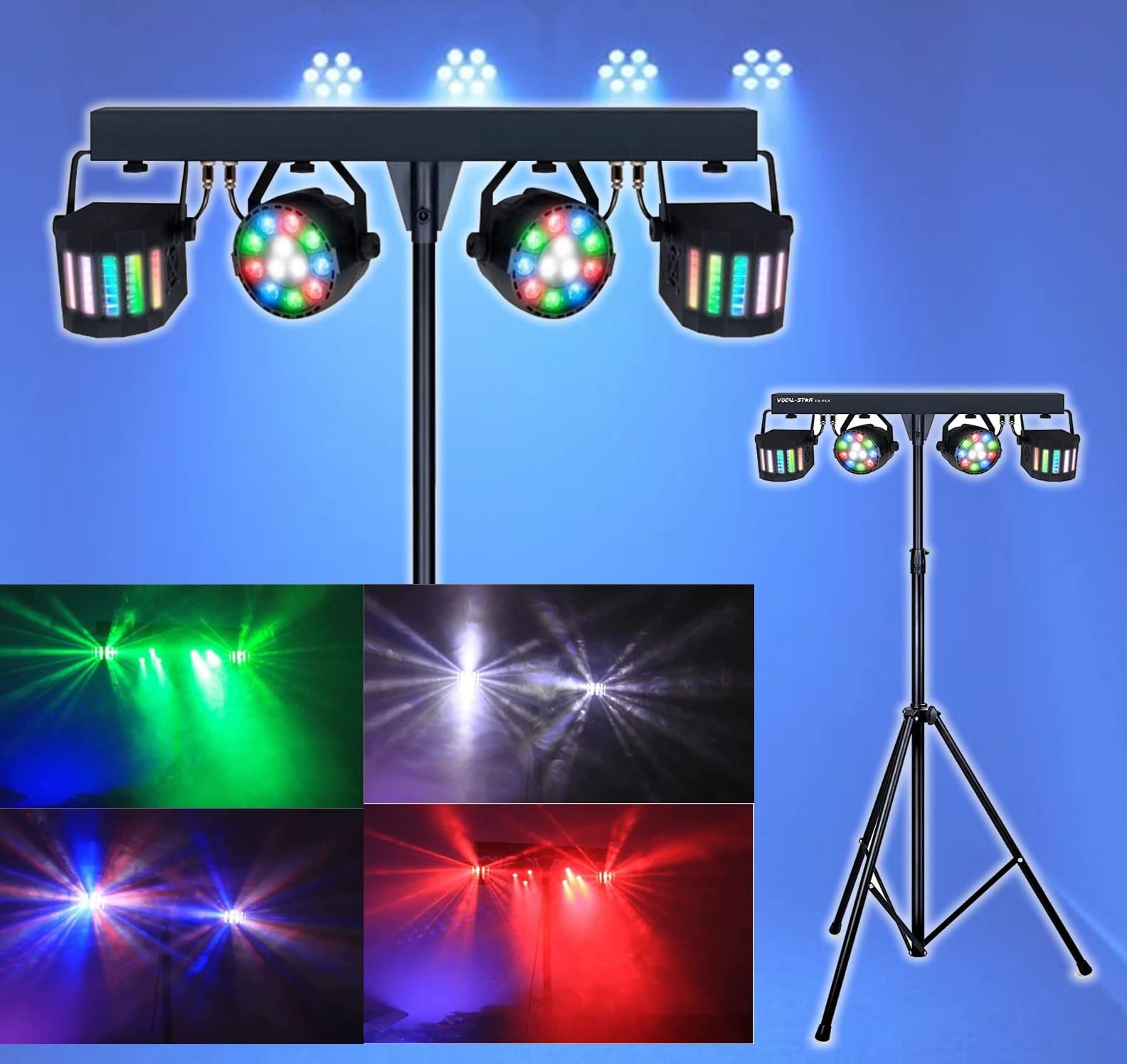 Vocal-Star Derby LED PAR DMX Party Light Bar Sound Active Completo DJ ...