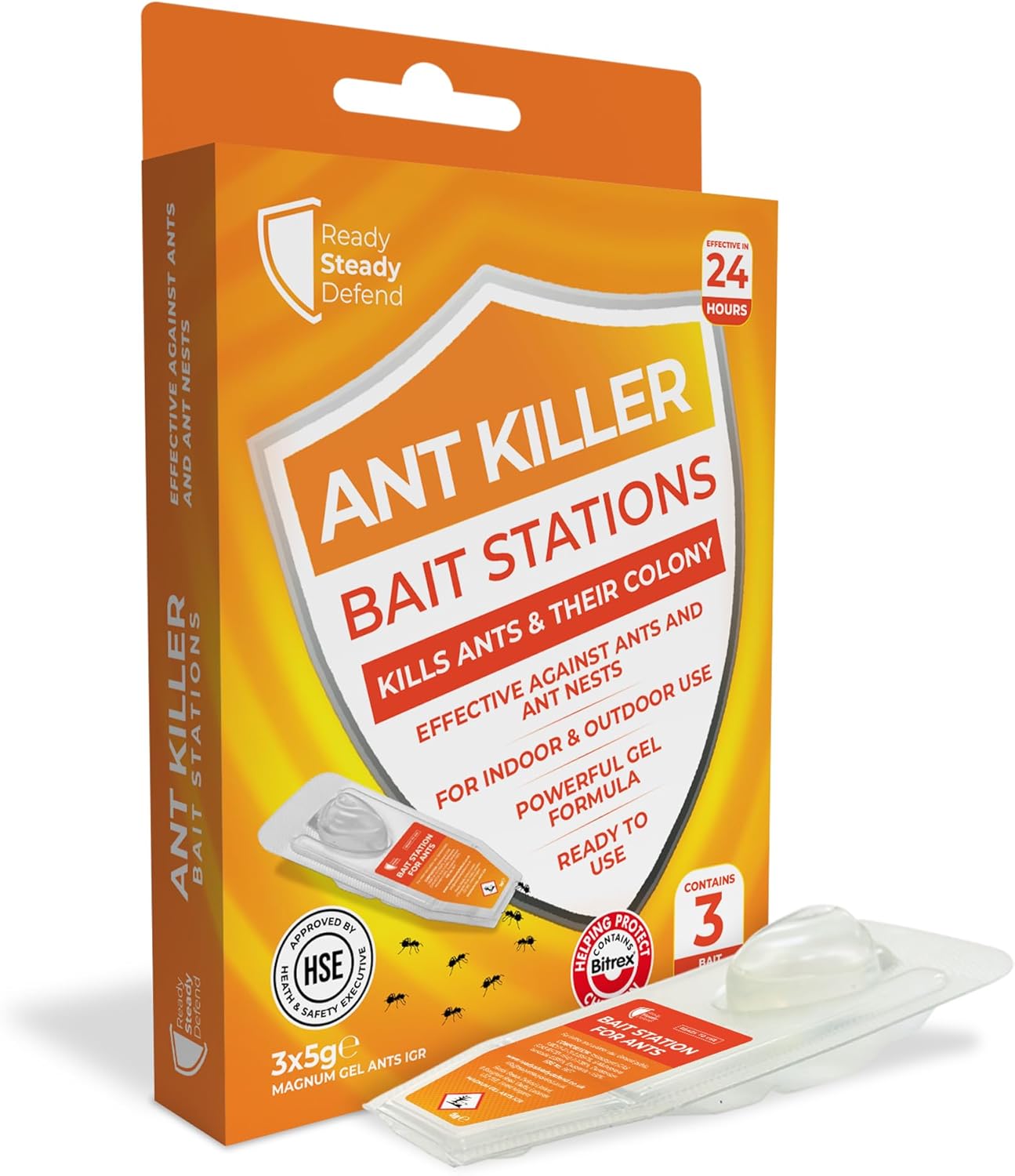 Ant Killer Bait Station (Pack of 3) - Effective Indoor & Outdoor Ant ...