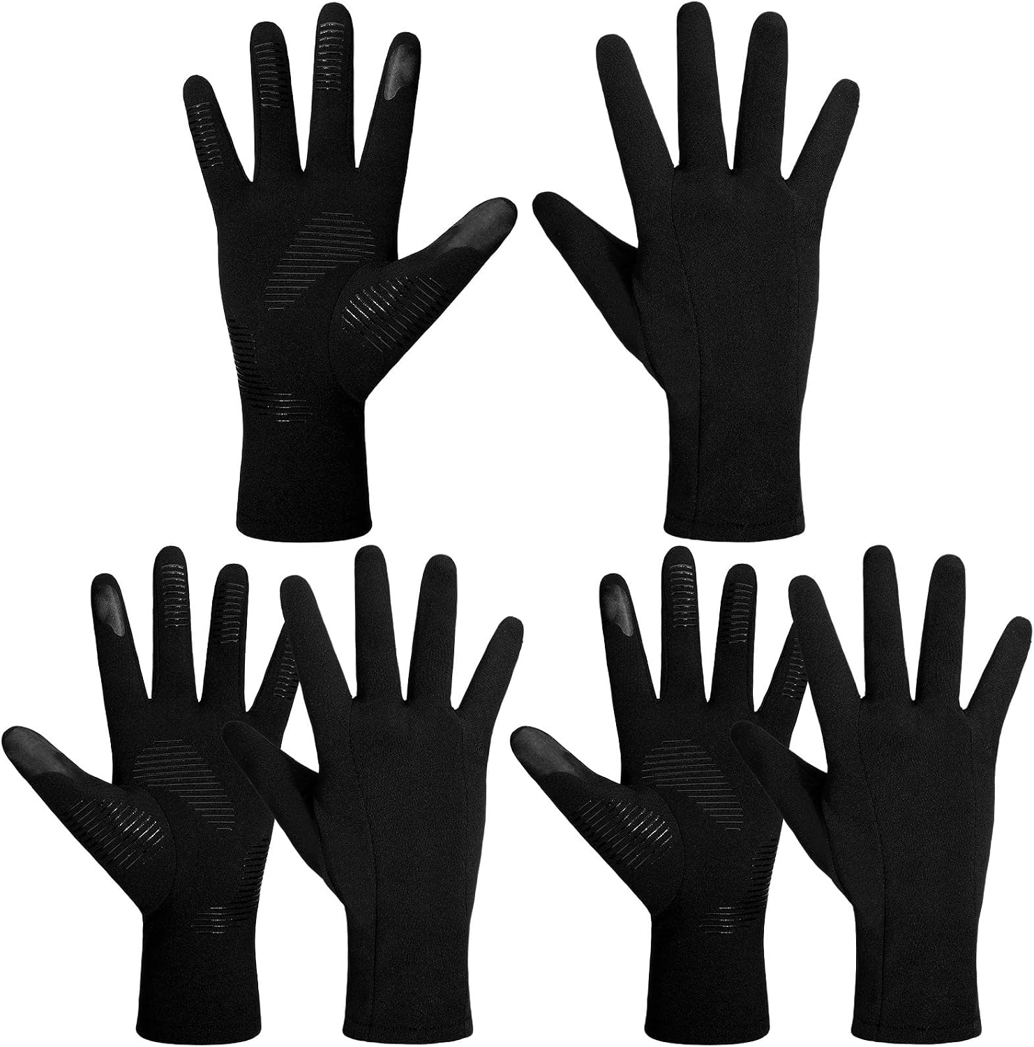 Amazon.com : 3 Pcs Black Gloves Liners Winter Gloves Liners for Cold ...