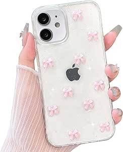 NITITOP Coque compatible avec iPhone 12 Mini - Transparente - Avec nœud ...
