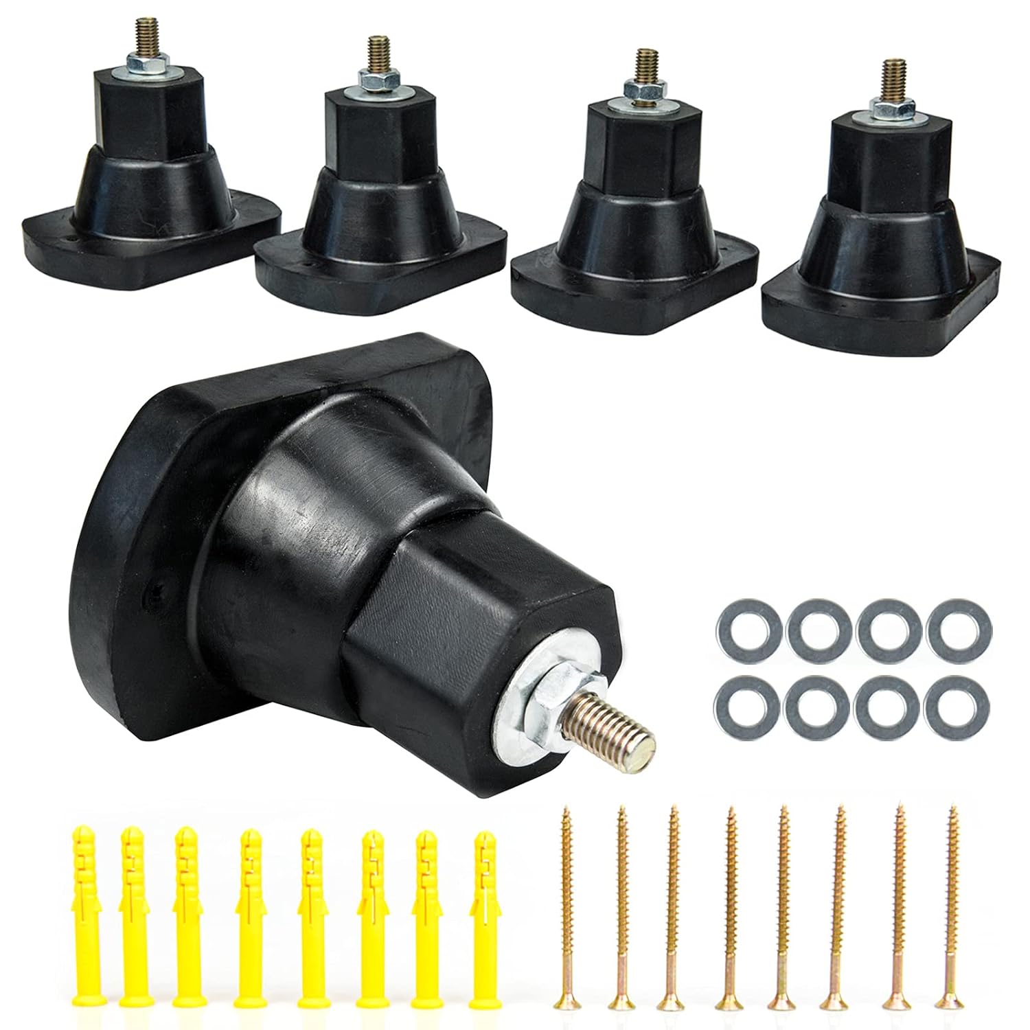 4Pack Air Conditioner Shock Pad,Rubber Isolator feet,Vibration Isolator ...