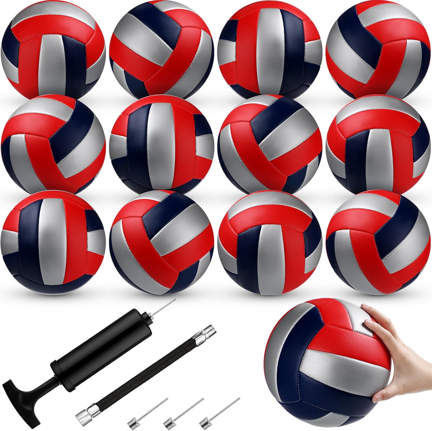 Amazon.com : Wettarn 12 Pcs Official Size 5 Volleyballs Bulk Soft ...