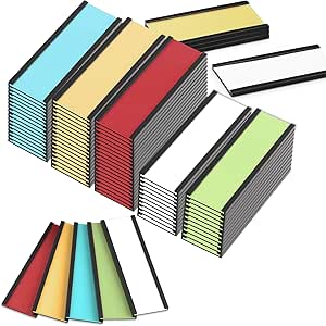 100 Pack Magnetic 'C' Channel Label Holders - 3" x 1" Magnetic Data ...