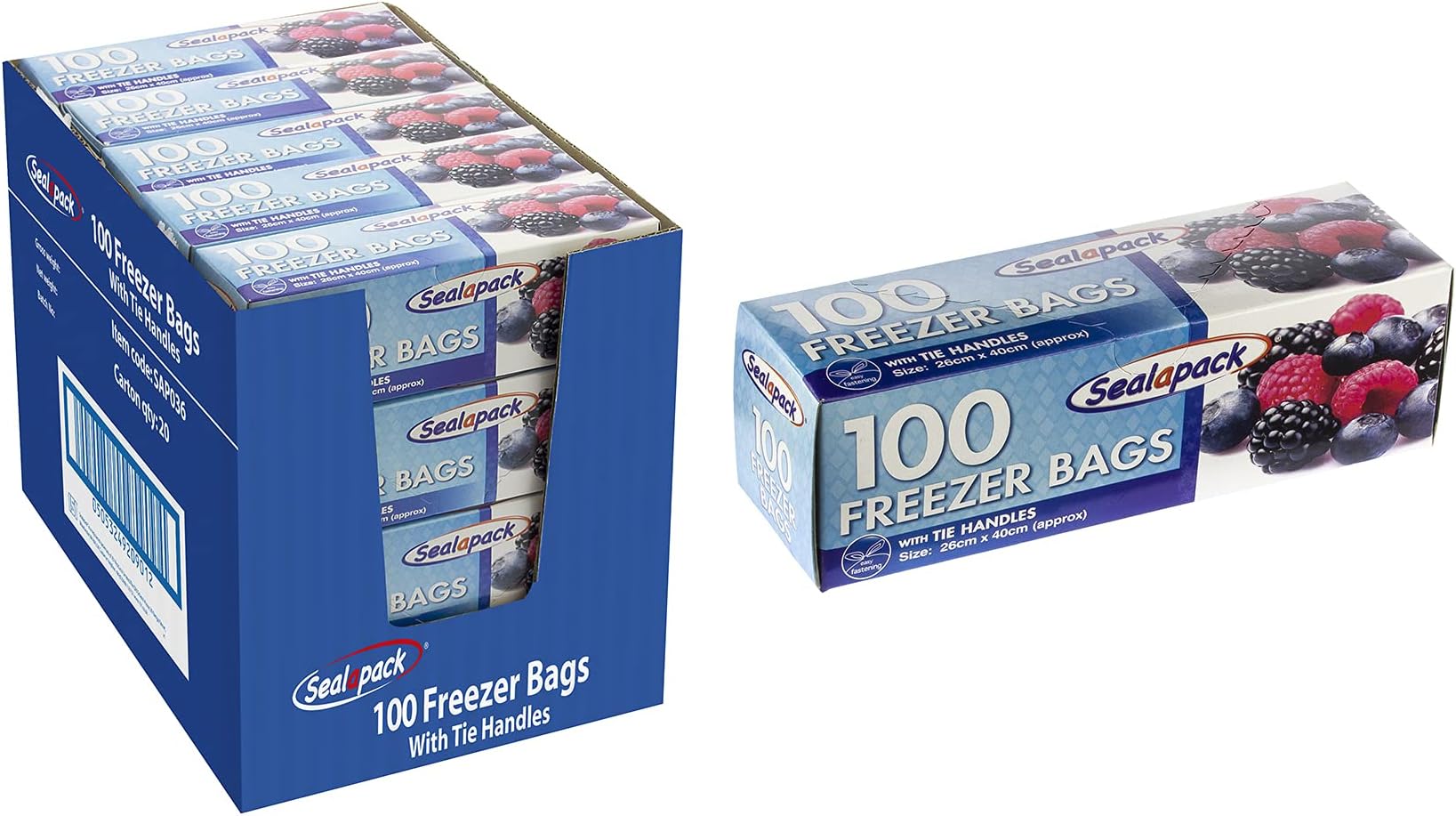 Sealapack SAP036 LARGE TIE HANDLE FREEZER BAGS, KITCHEN ESSENTIAL, PACK ...
