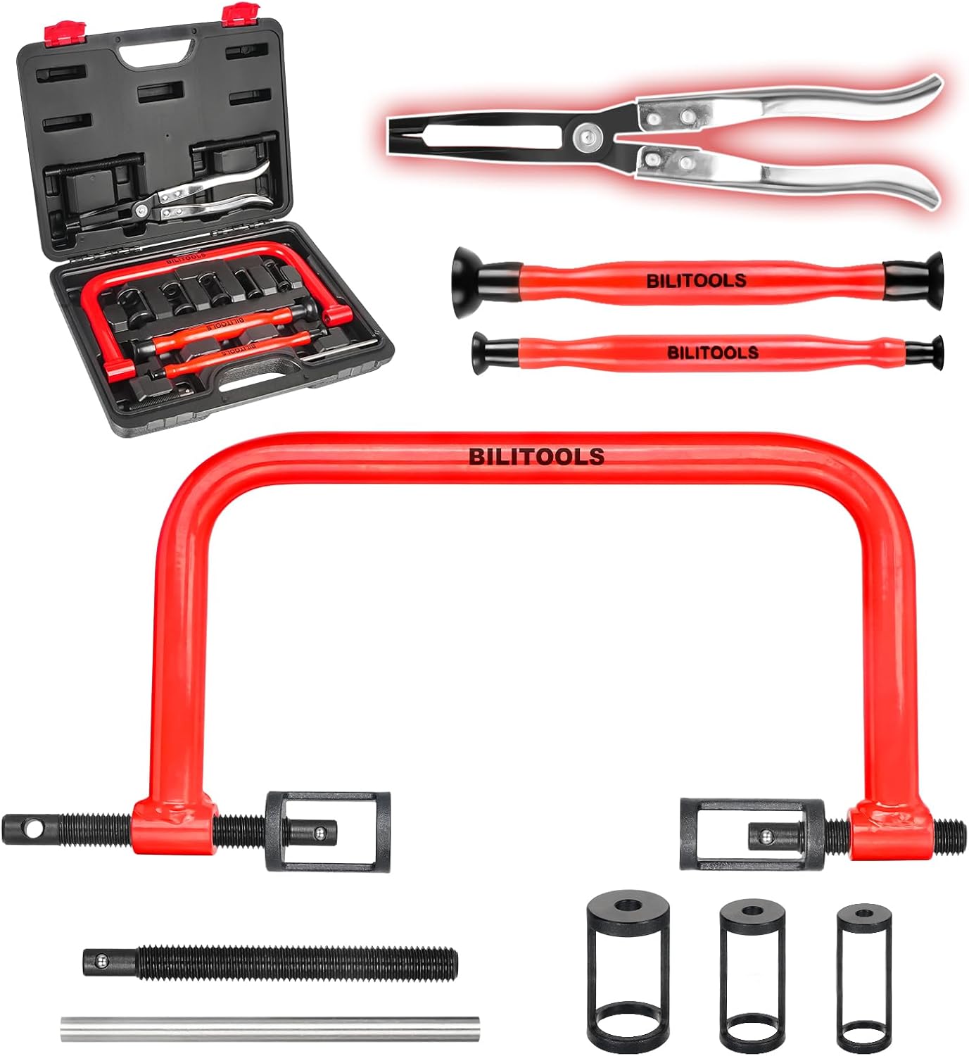 Amazon.com: BILITOOLS 13pcs Valve Spring Compressor Tools with Straight ...