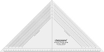 Linograph Acrylic Grading Triangle 40 cm Ruler With Protractor Dress ...