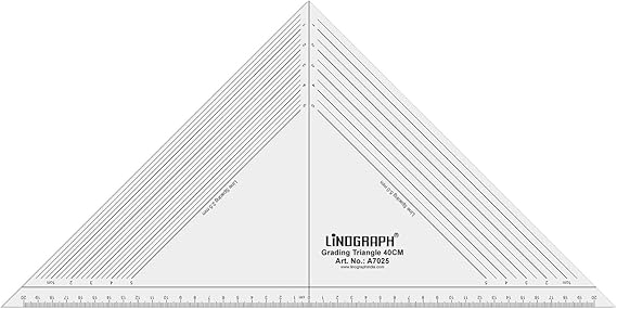Linograph Acrylic Grading Triangle 40 cm Ruler With Protractor Dress ...