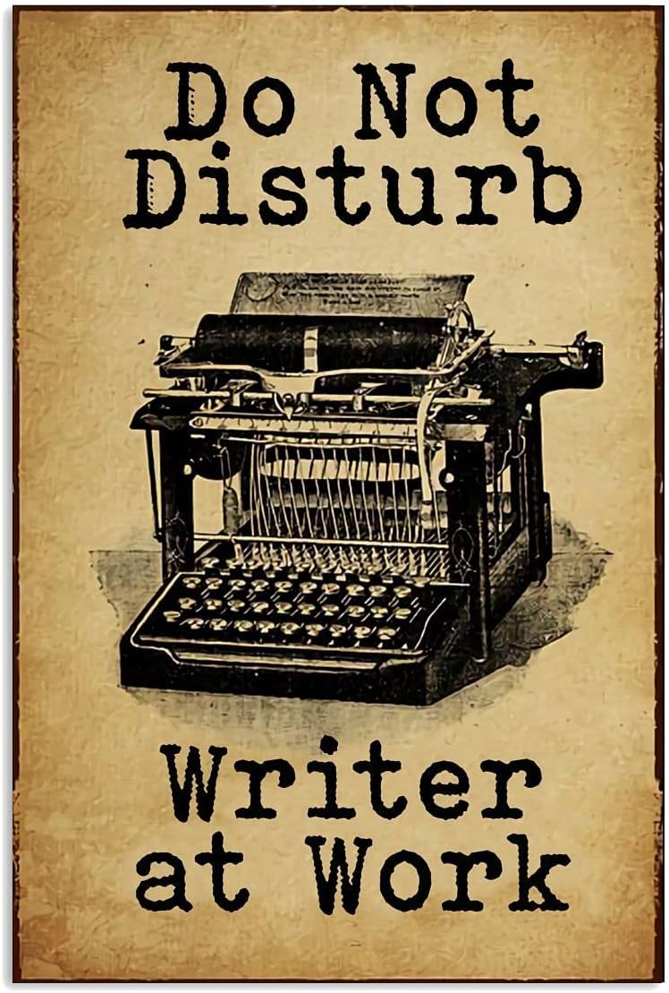 Amazon.com: Typewriter, Do Not Disturb Writer at Work Metal Funny Tin ...