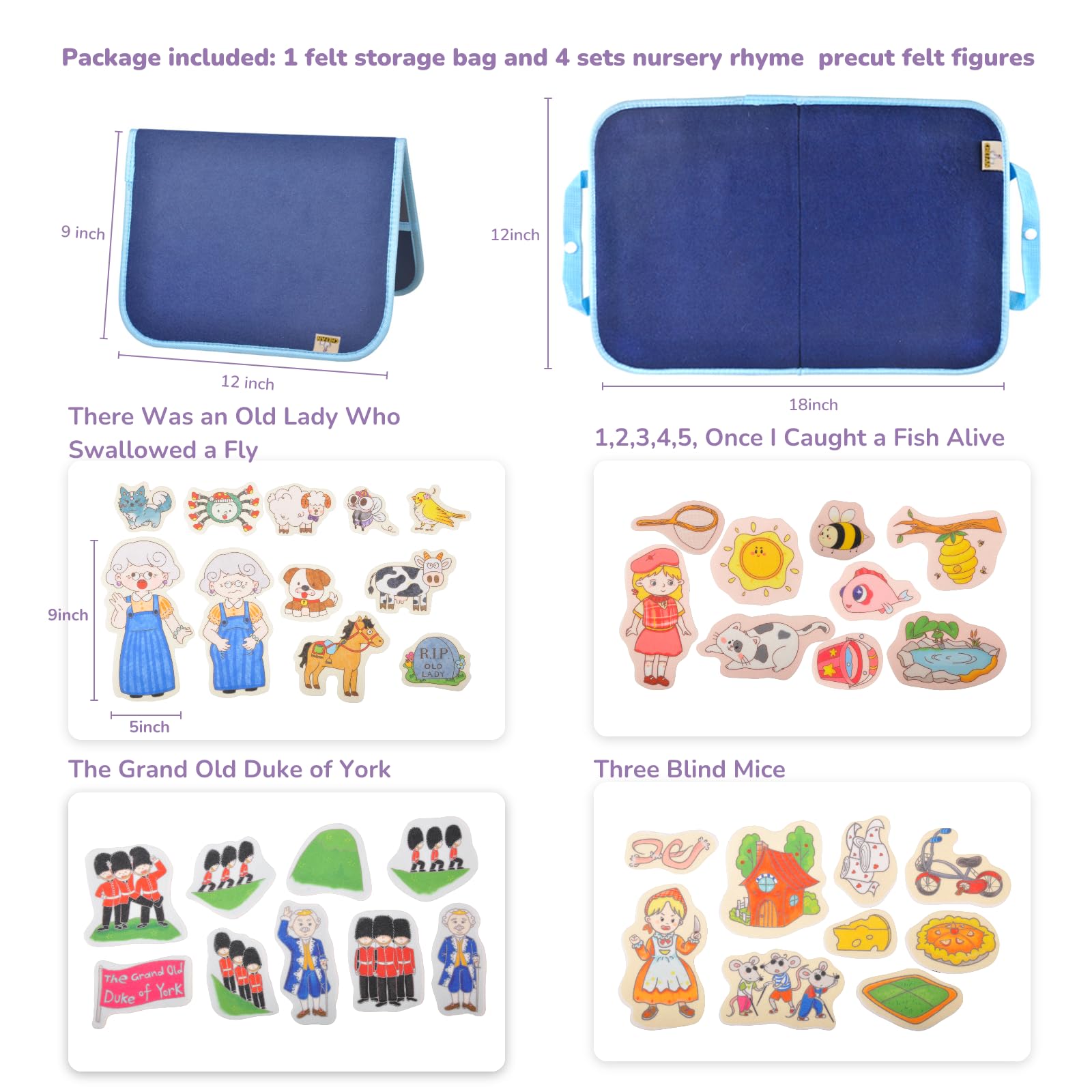 Snapklik.com : Felt/Flannel Board Story Set Of 4, PRECUT Felt Pieces ...