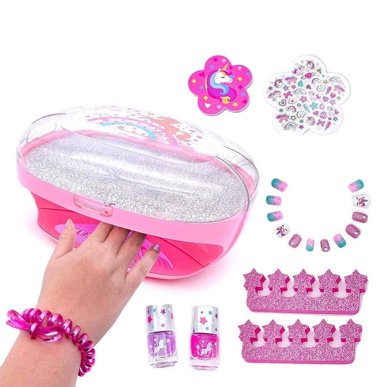 Amazon.com: Kids Nail Polish Set for Girls with Dryer - Unicorn ...