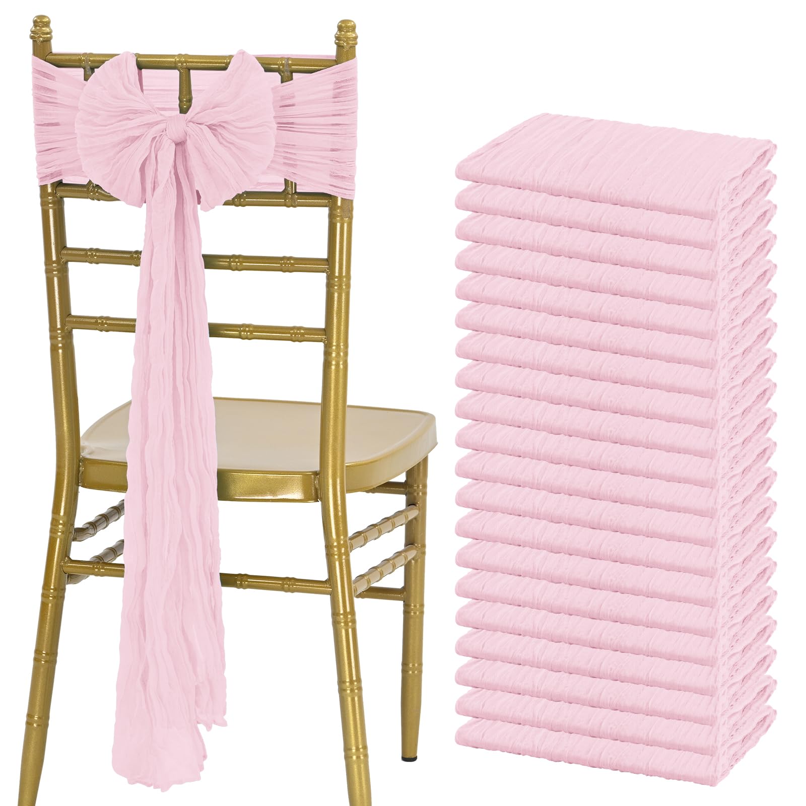 Amazon.com: Showgeous 20 PCS Chair Sashes Cheesecloth Chair Sashes ...
