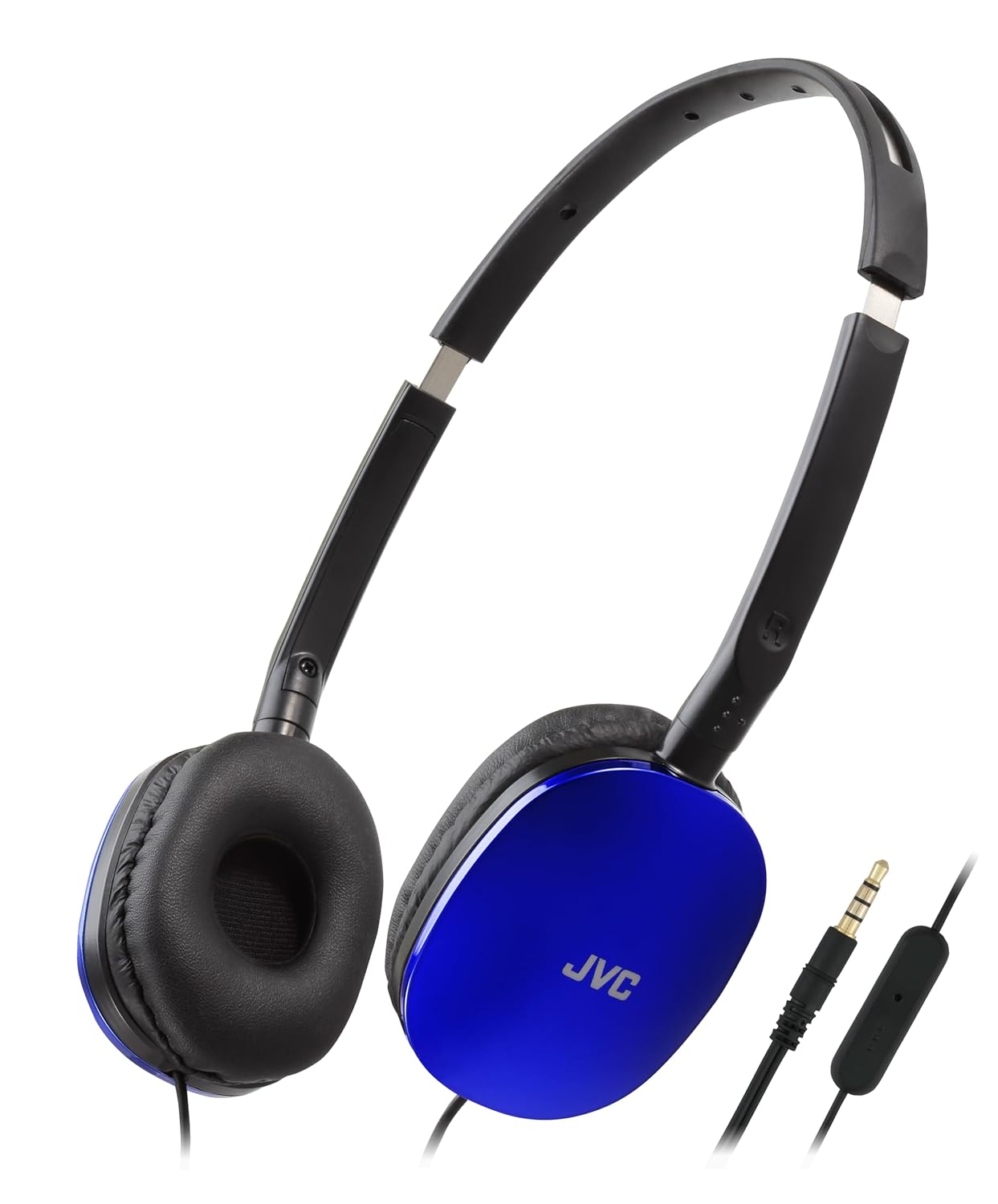 JVC Blue Flat Foldable Colorful Flats On Ear Headphones with Remote and ...