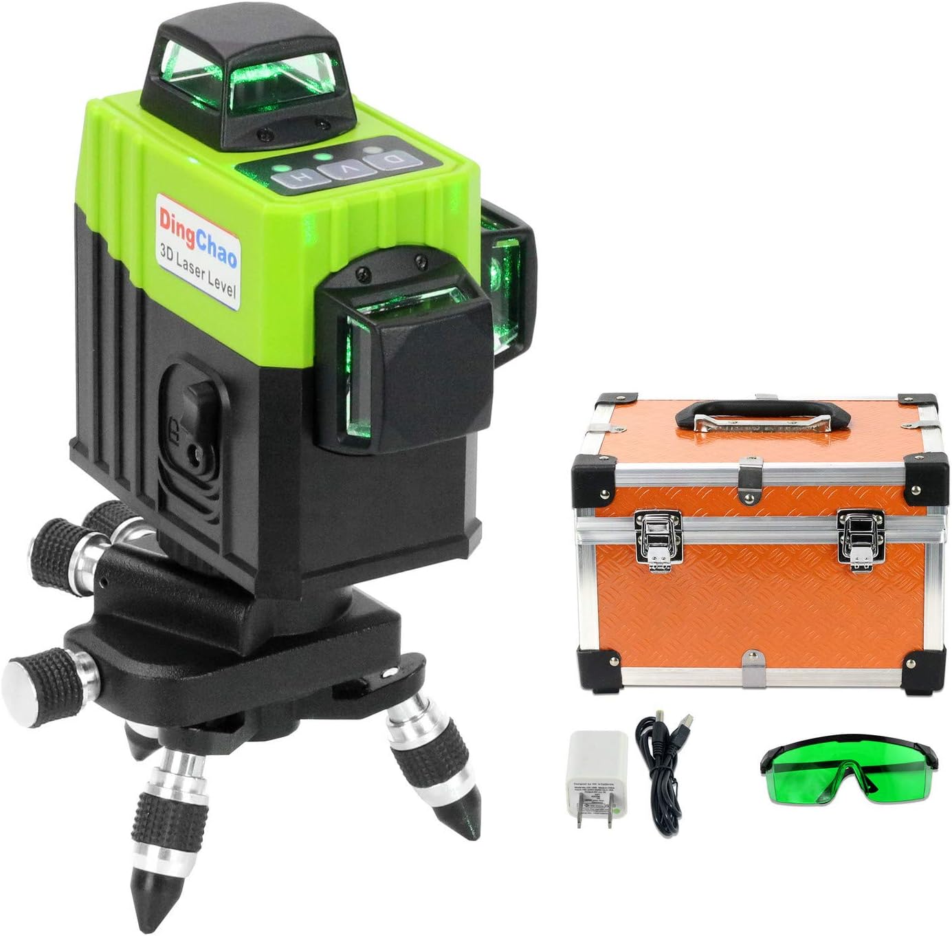 DINGCHAO 3x360 Green Line Laser Level 360 Self Leveling, Three-Plane ...