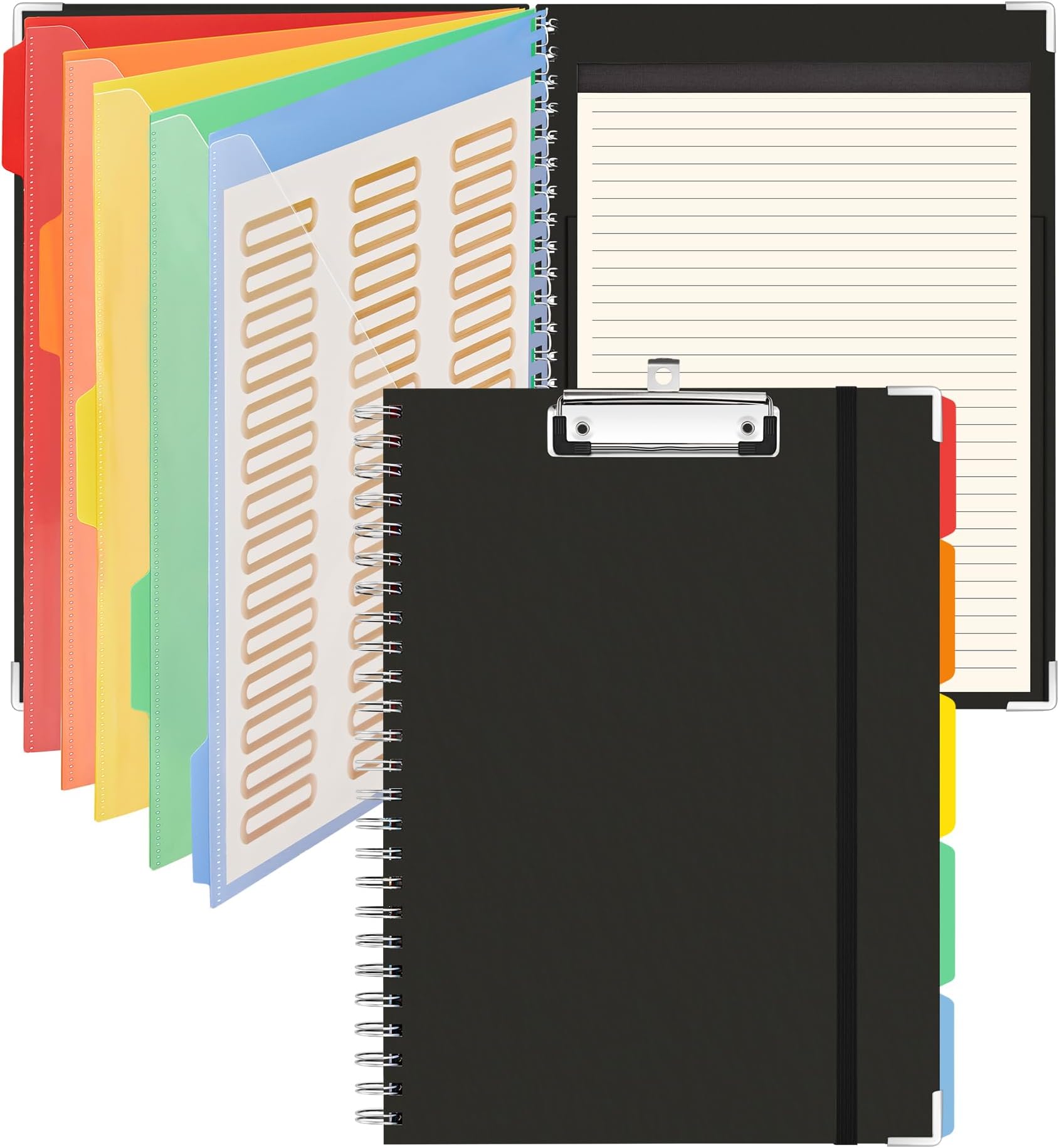 Amazon.com : Henoyso 3 Ring Binder with Clipboard PU Clipboard Folder ...