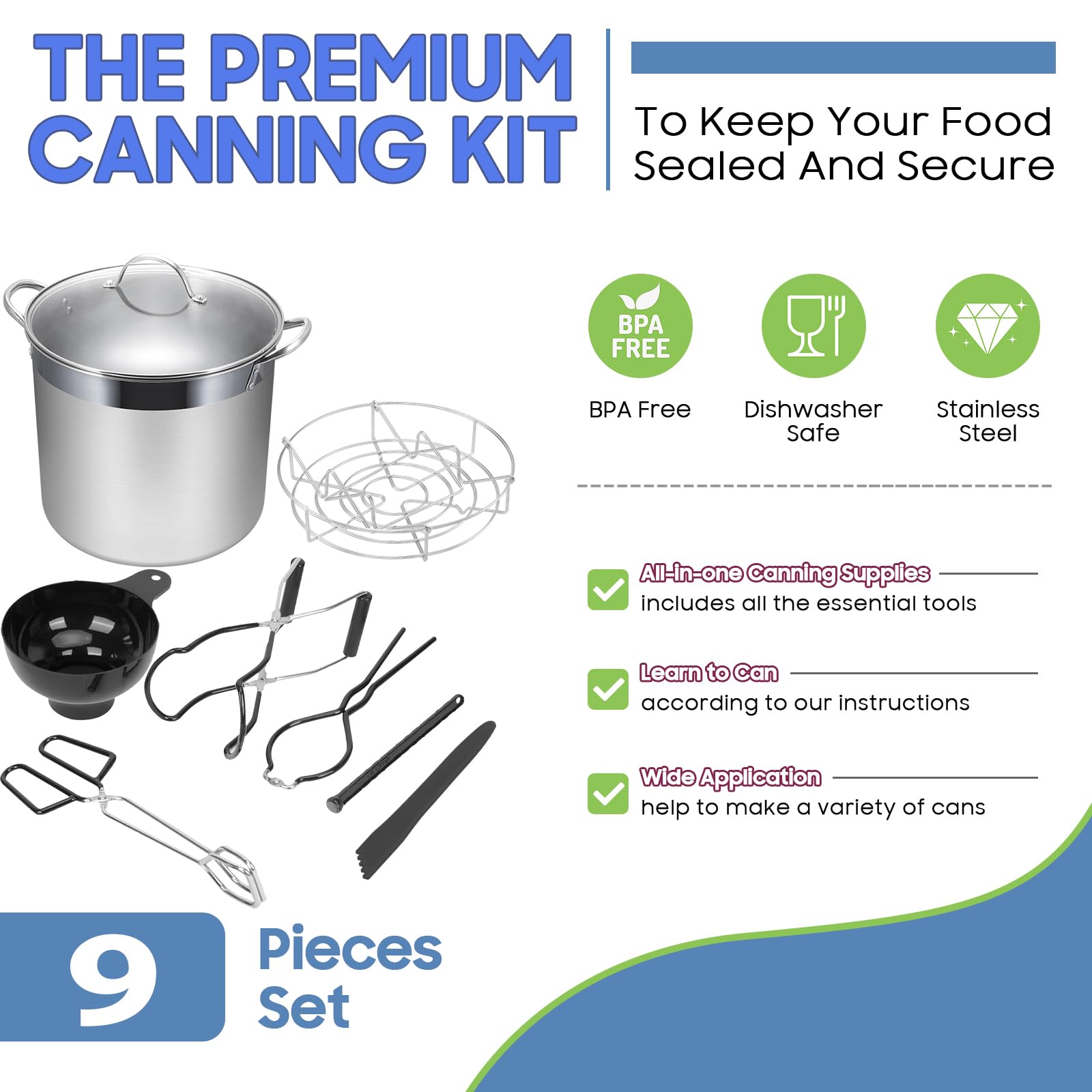 Presto Pressure Canner 20 Quart Stainless Steel Canning Pot With Full ...