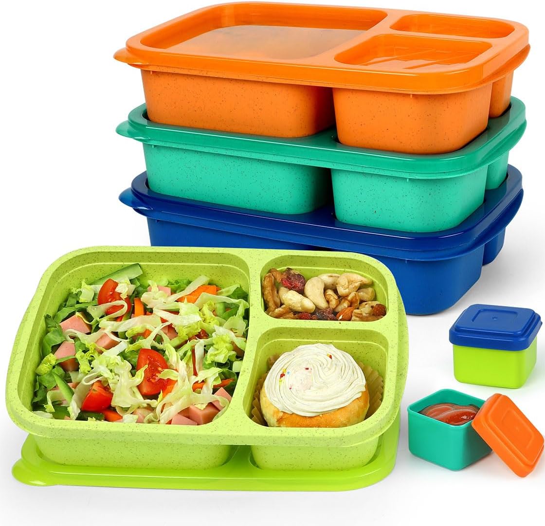 Amazon.com: EasyLunchboxes® - Bento Lunch Boxes - Reusable 3 ...