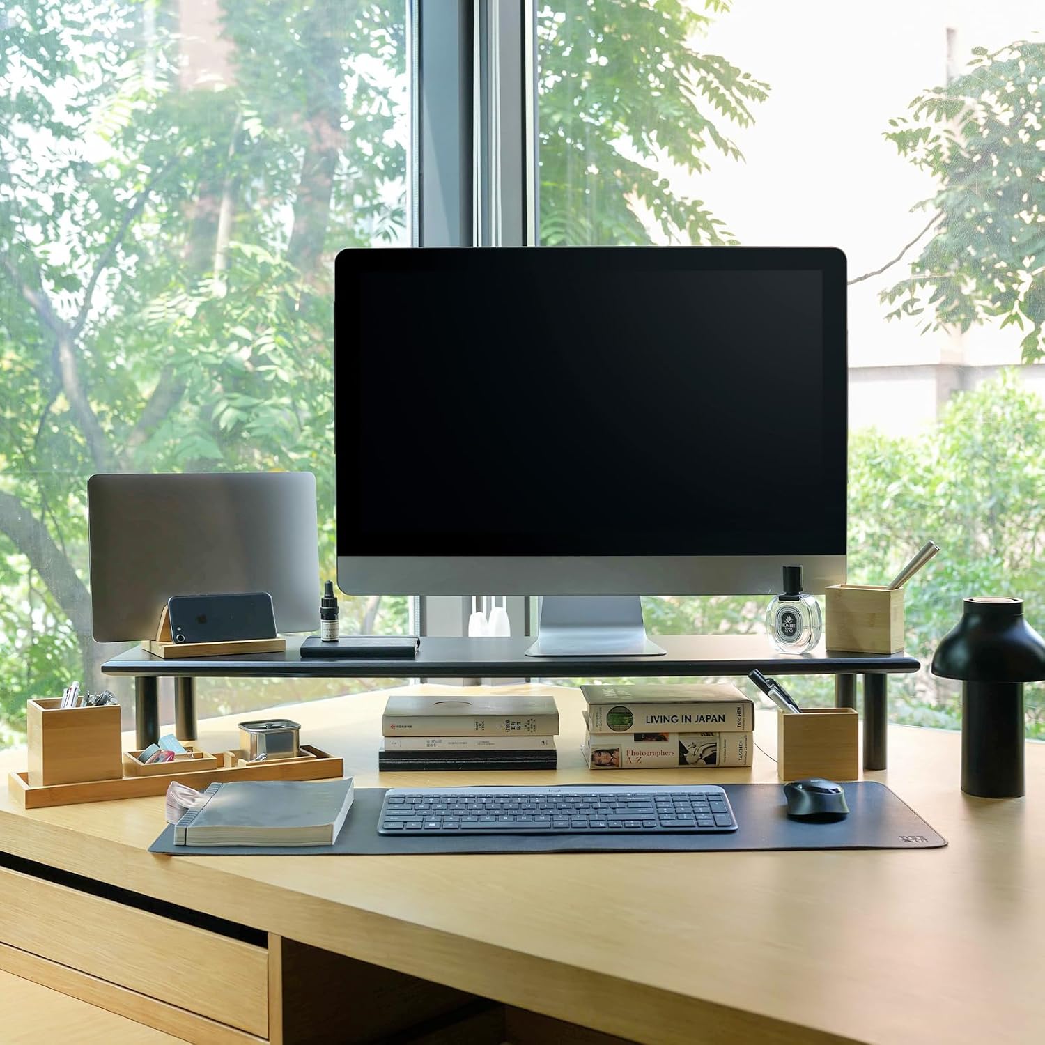 Amazon.com: ROCDEER Dual Monitor Stand Riser + Vertical Laptop Stand ...