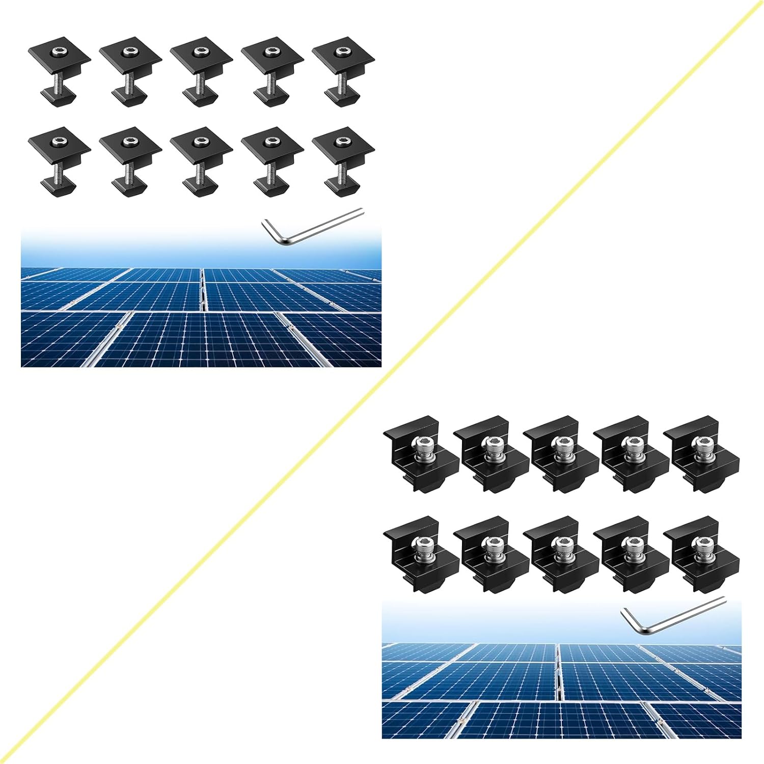 Amazon.com: Anbte 10pcs Solar Panel End Clamp 30mm/35mm Aluminum Z ...