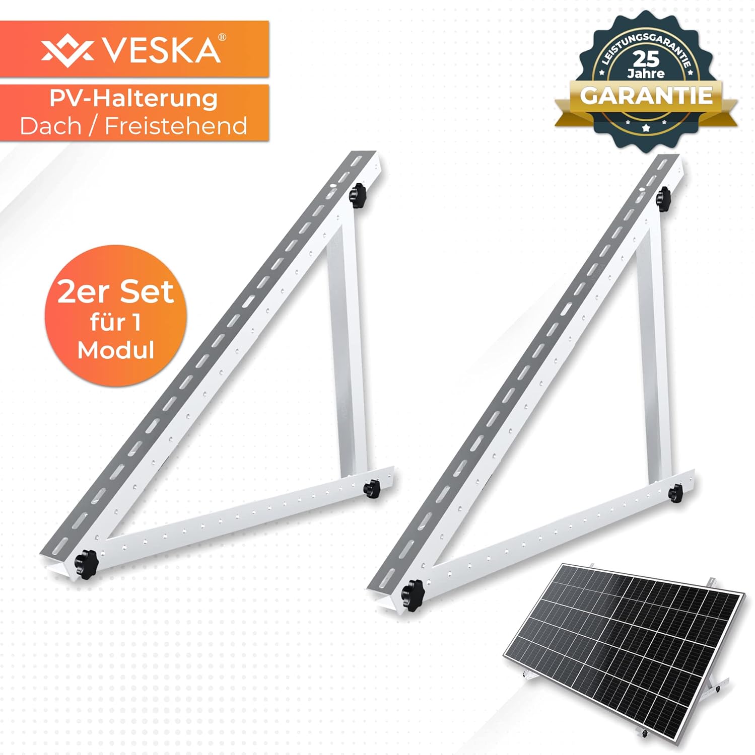 Balkonkraftwerk Halterung Solarhalterung 114cm für Geländer Balkon PV ...