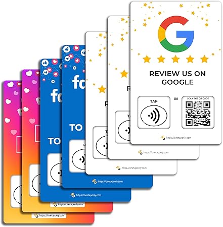 Amazon.com : NFC Business Cards 7 Pack – Contactless Smart Tap & QR ...