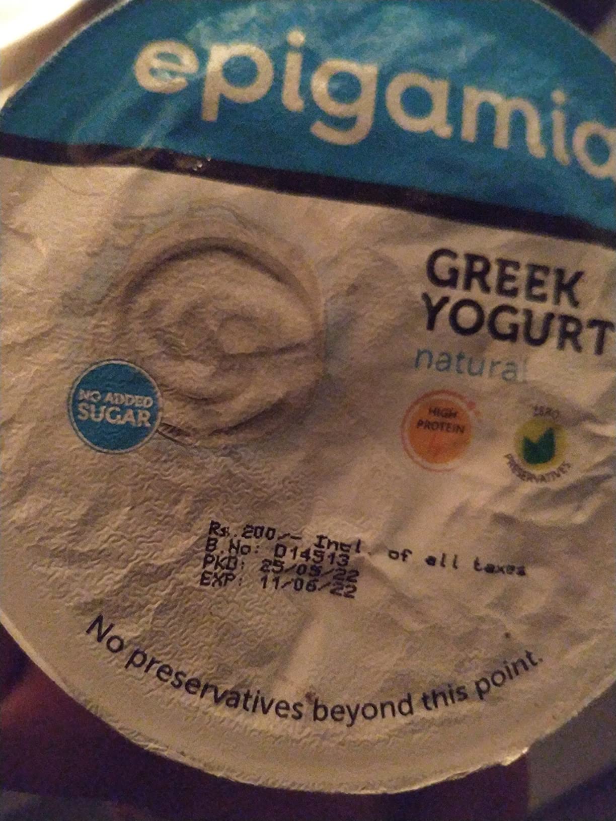 Epigamia Natural Greek Yogurt, 400 g |Zero Added Sugar | Zero ...