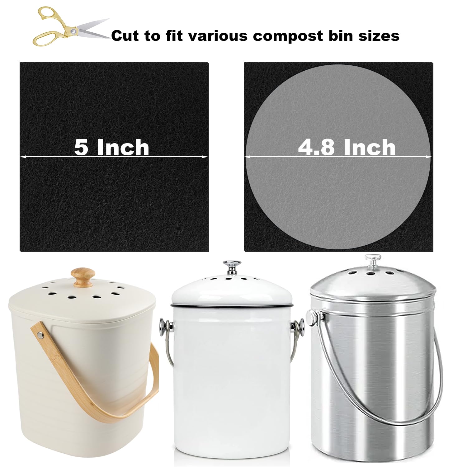 Snapklik.com : 10 Pack - Universal Square Charcoal Filters For Compost ...