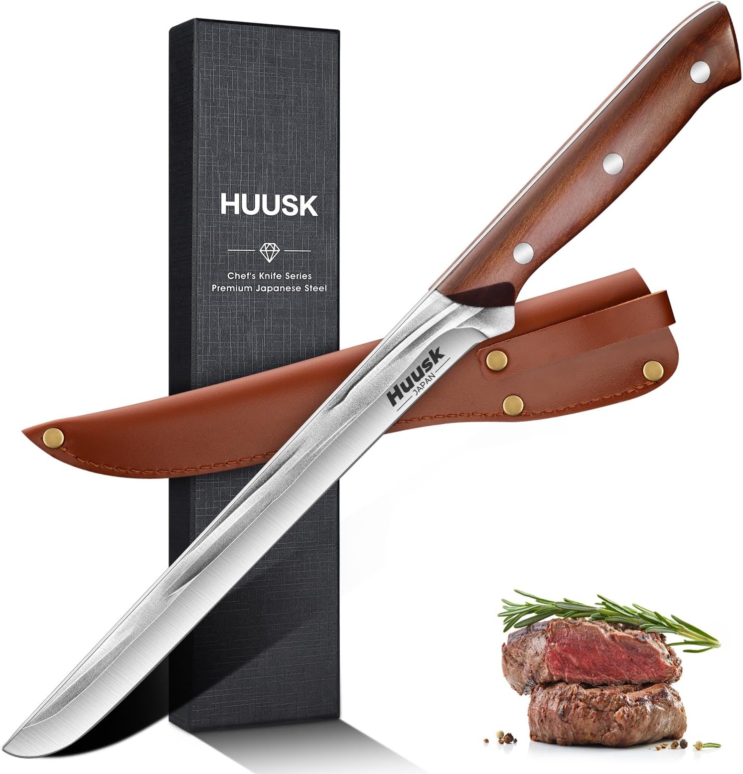 Amazon.com: Huusk Butcher Knife Set - 10-inch Brisket Slicing Knife and ...