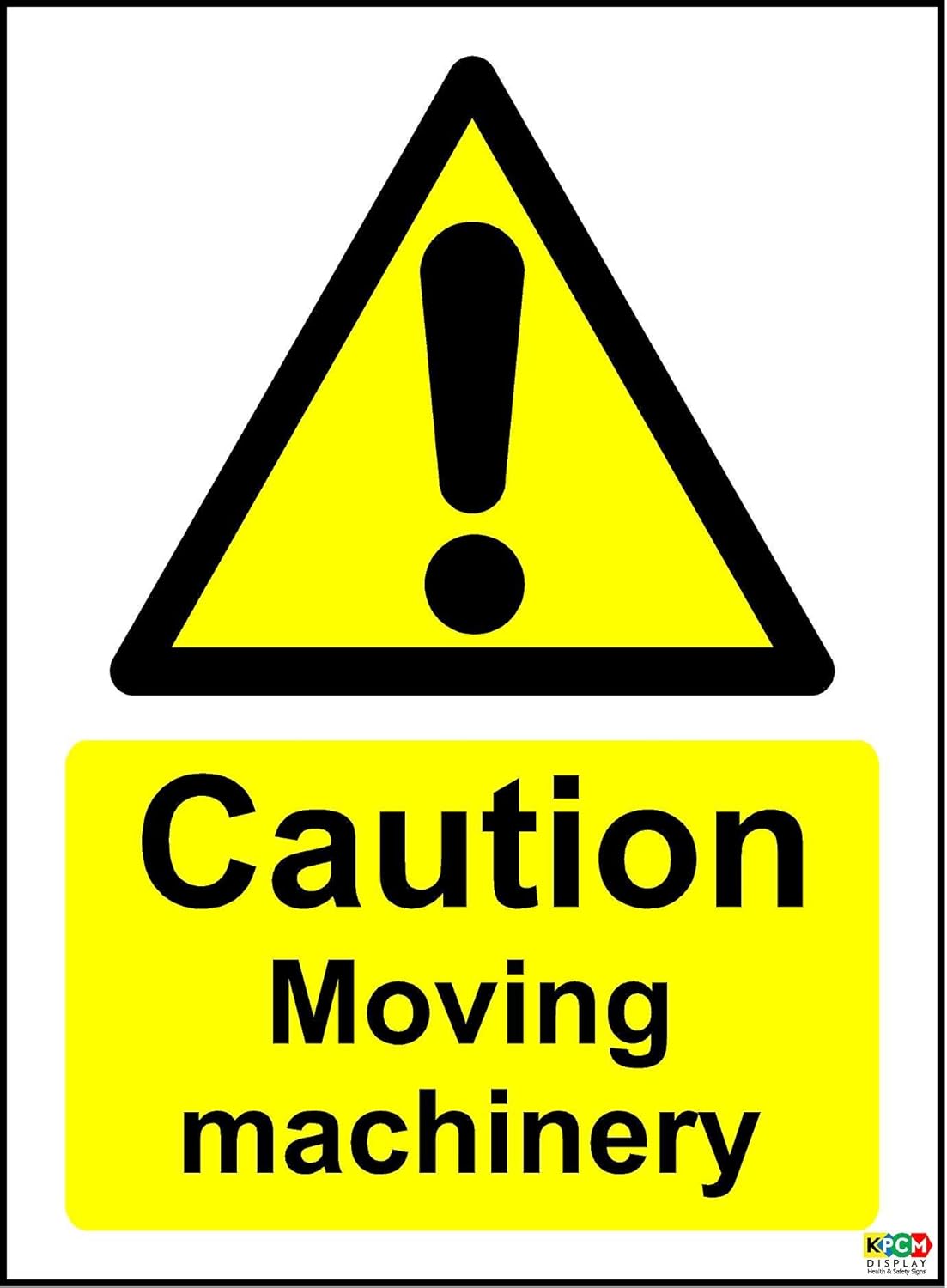Caution Moving Machinery Safety Sign - Self Adhesive Stickers 200mmm x ...