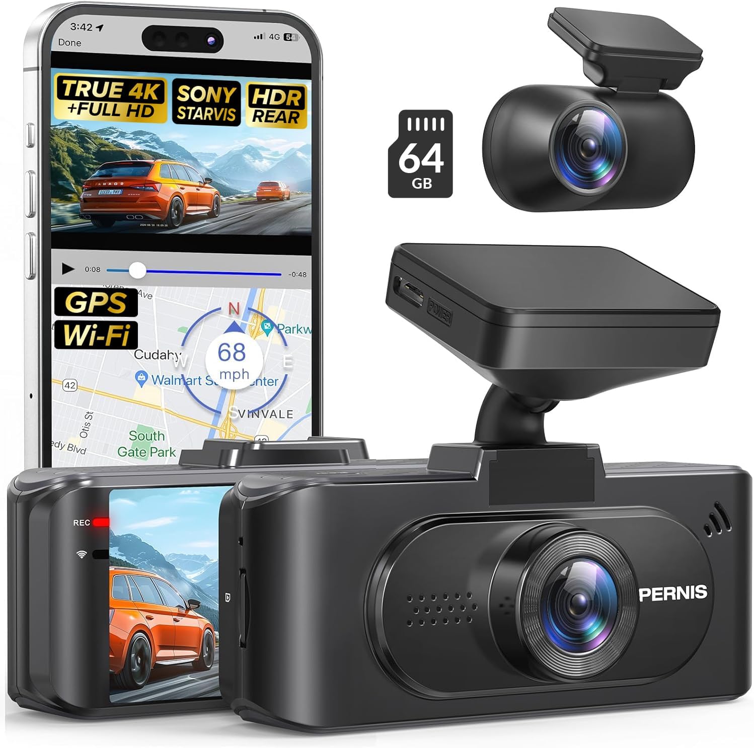 Amazon.com: REDTIGER Dual 4K Dash Cam with 256GB eMMC, STARVIS 2 IMX678 ...