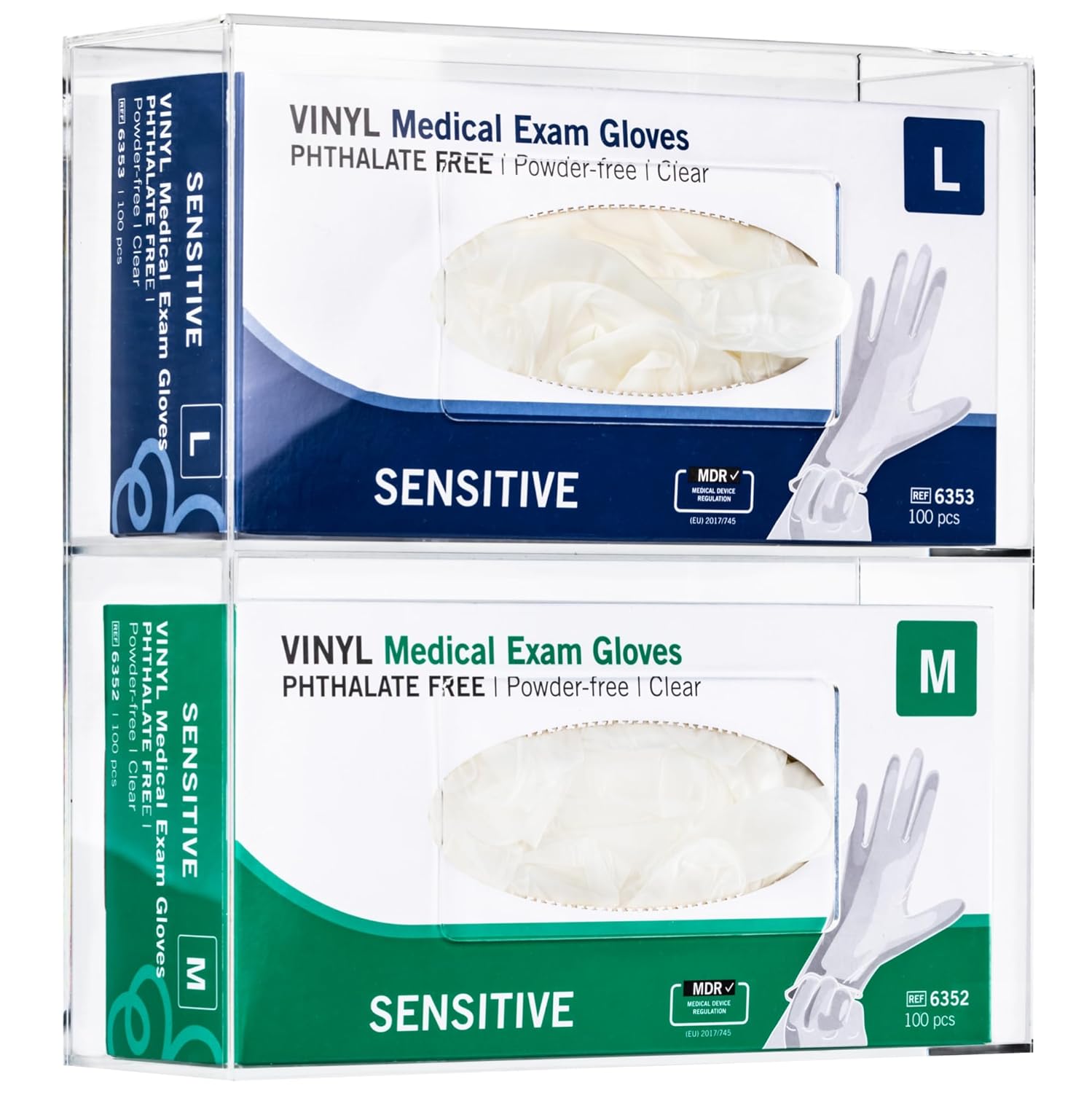 Clear Acrylic Glove Box Holder - Double Sided Dispenser for Medical ...