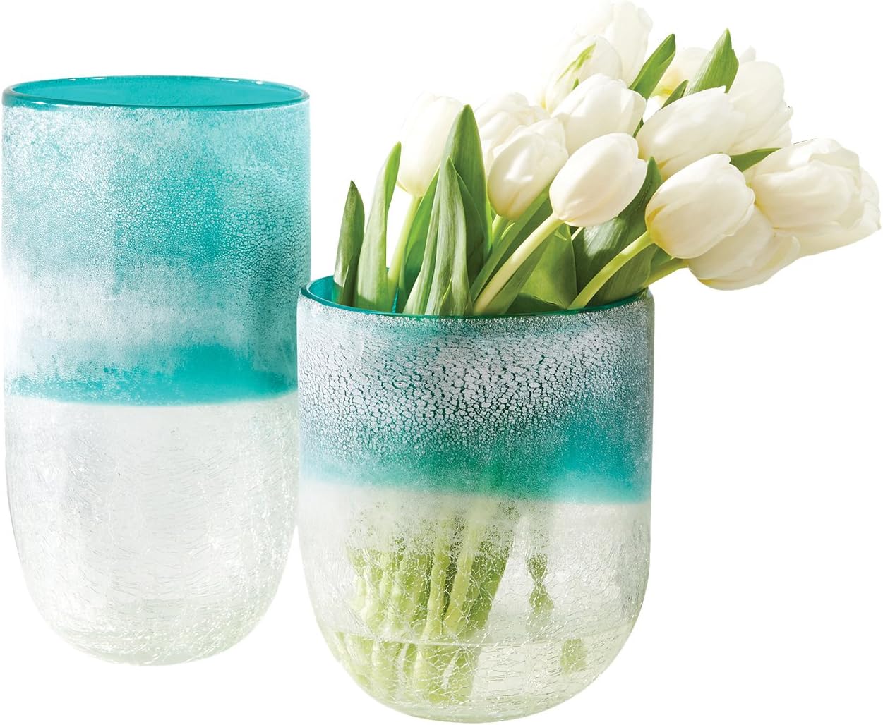 Amazon.com: Sunset Sand Blasted Art Glass Vases - Set of 2 : Home & Kitchen