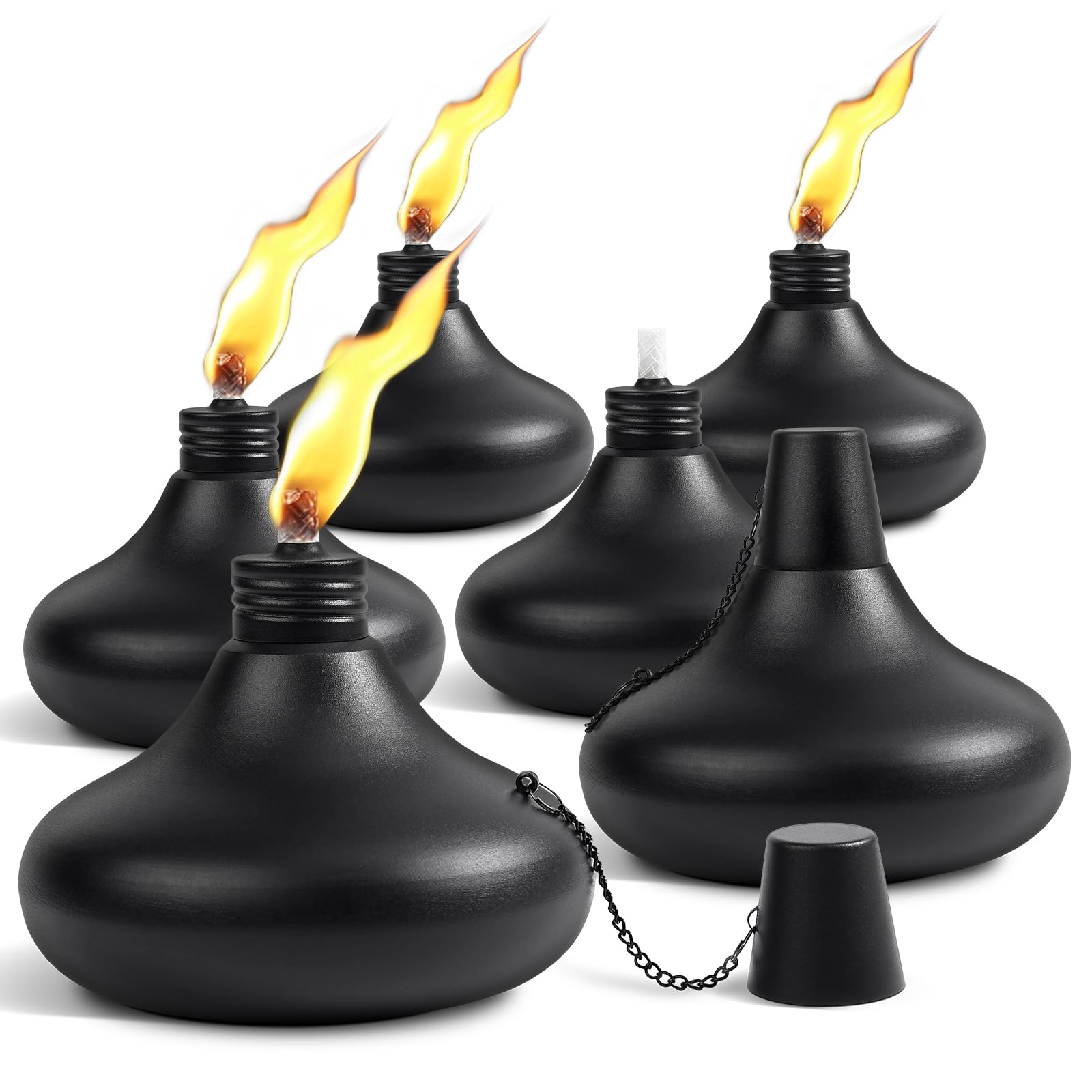 SNOGSWOG Upgraded Tabletop Torches Set of 6, 24oz Citronella Candles ...