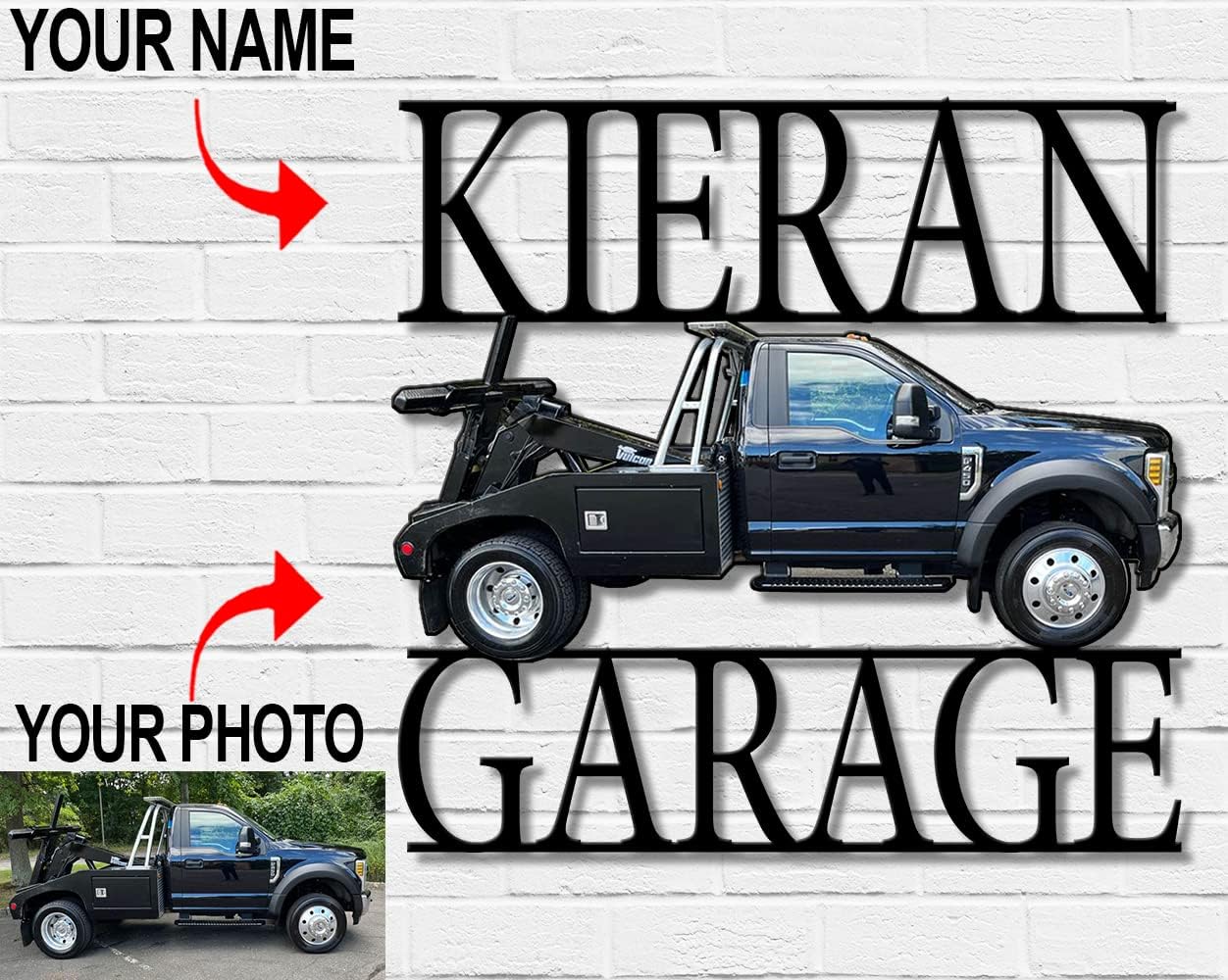Amazon.com: Personalized Photo and Name Tow Truck Metal Sign By Kool ...