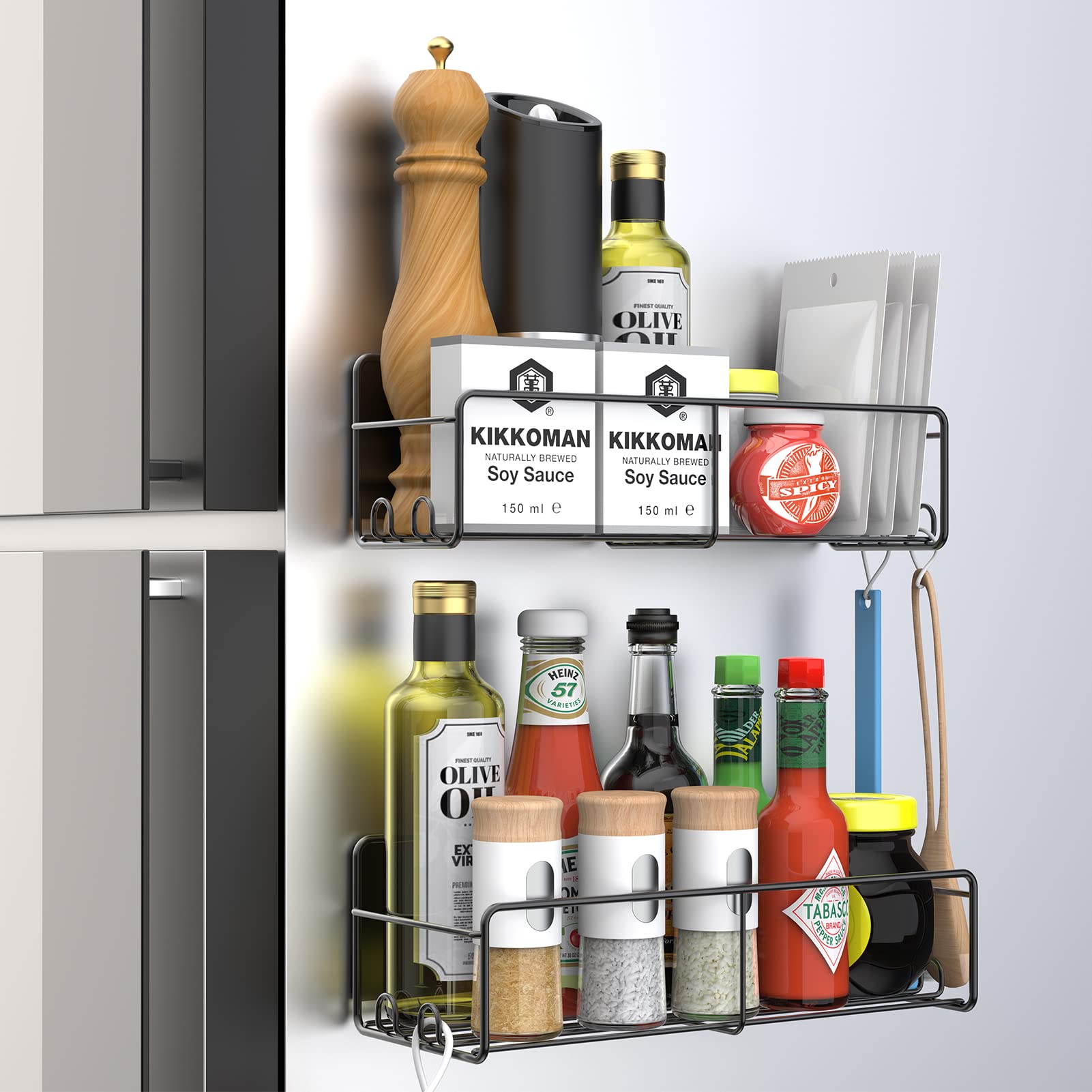 Priksia Mystozer 2 Pack Magnetic Spice Rack Organizer, Space Saver for ...