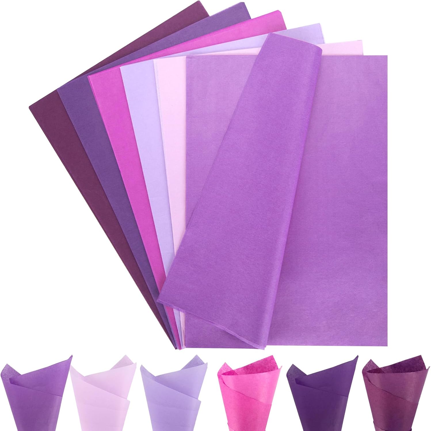 Amazon.com: Koogel 330 Sheets Purple Tissue Paper, 14 x 10 Inch Plum ...