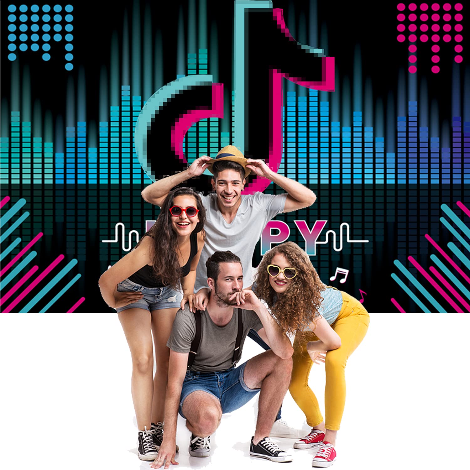 Buy TIC Toc Happy Birthday Banner Popular Social Media Birthday ...