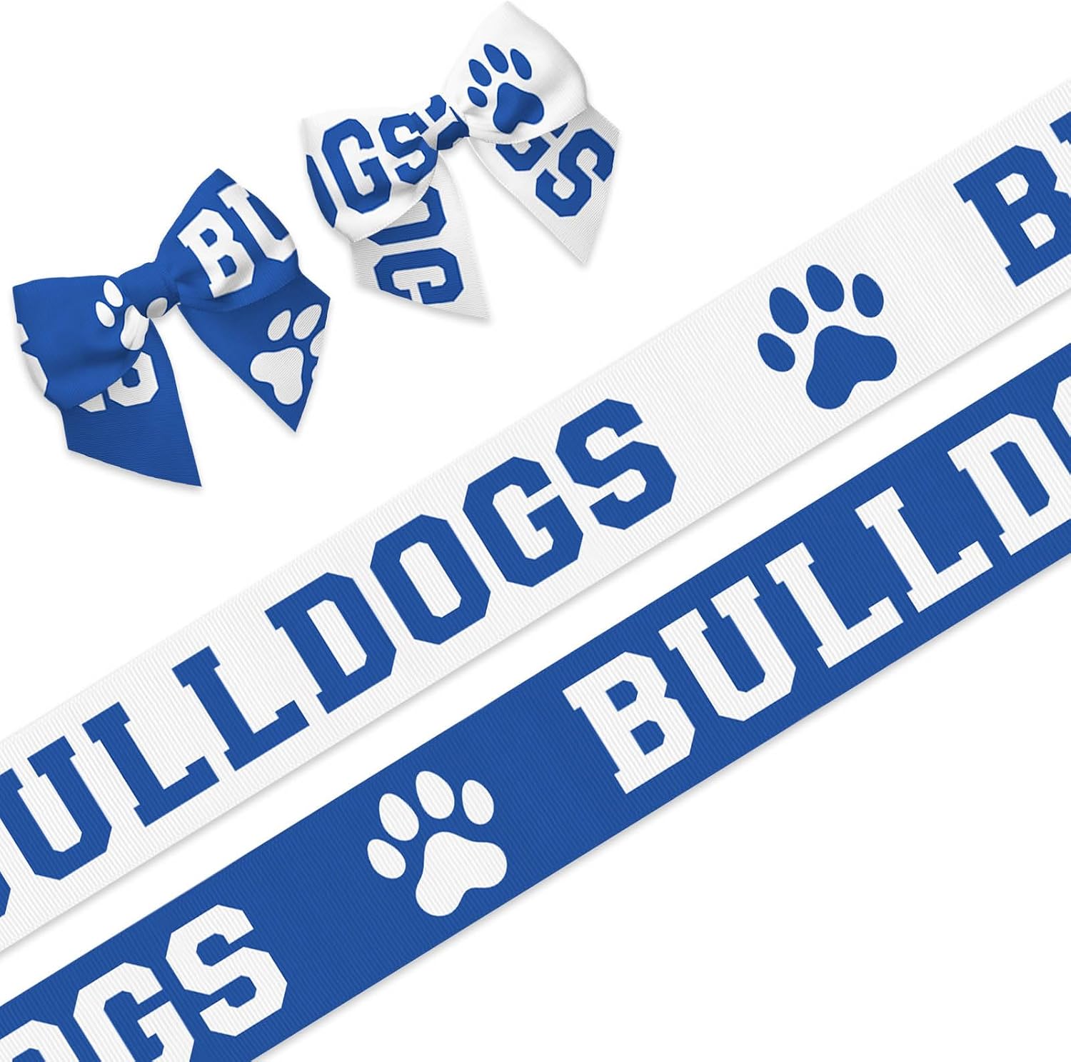 Amazon.com: 2 PCS Bulldogs Grosgrain Ribbons 3/4" Blue White Decor ...