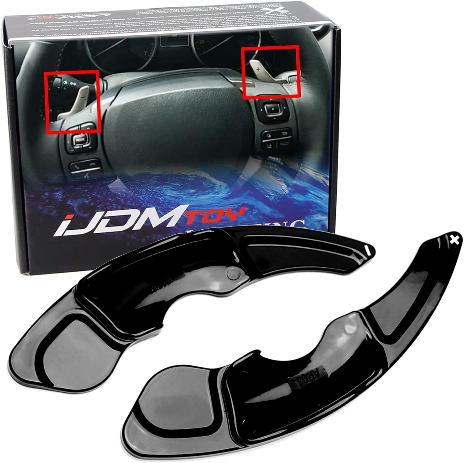 Amazon.com: iJDMTOY Gloss Black Finish Larger Paddle Shifter Extensions ...