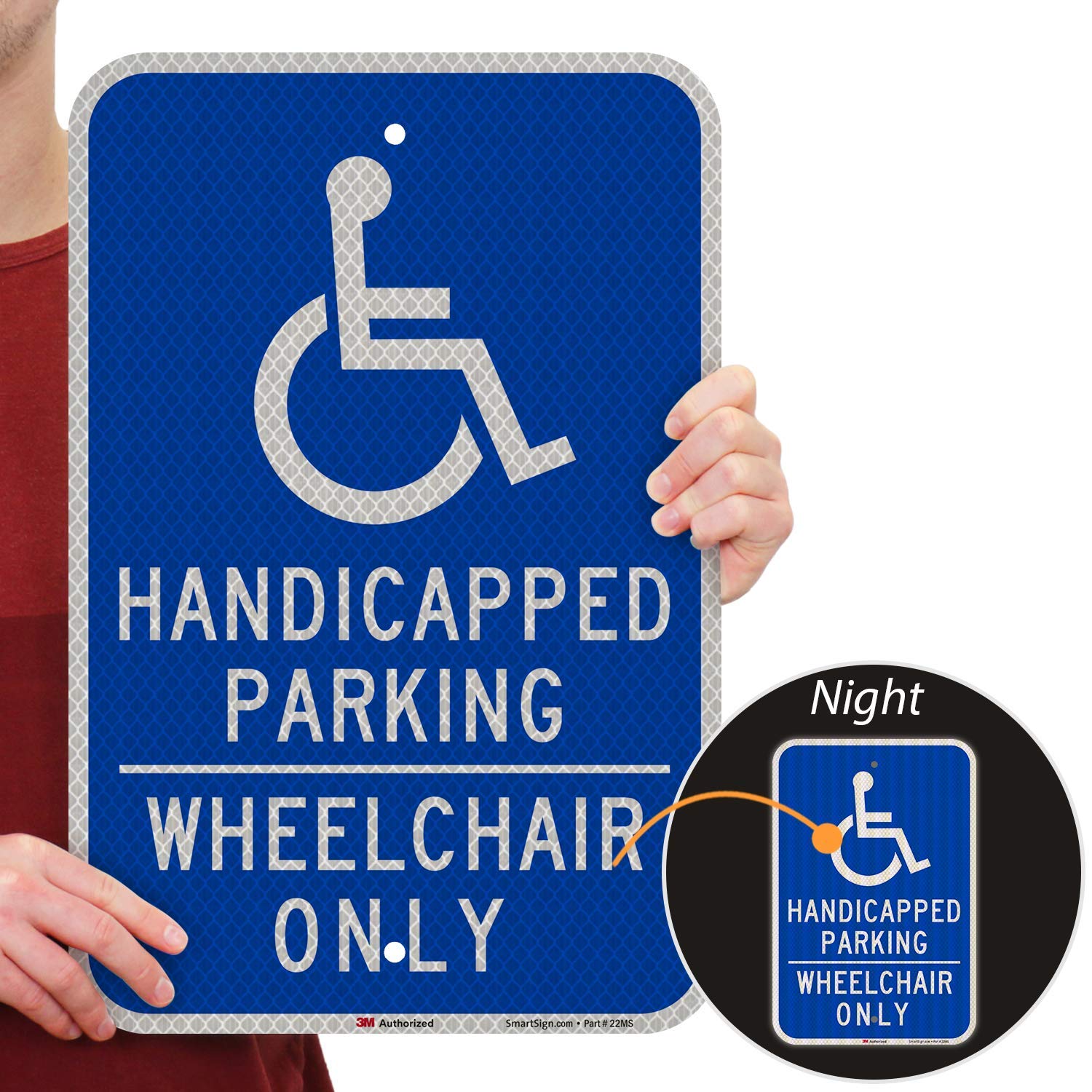 Amazon.com: SmartSign 18 x 12 inch “Handicapped Parking - Wheelchair ...