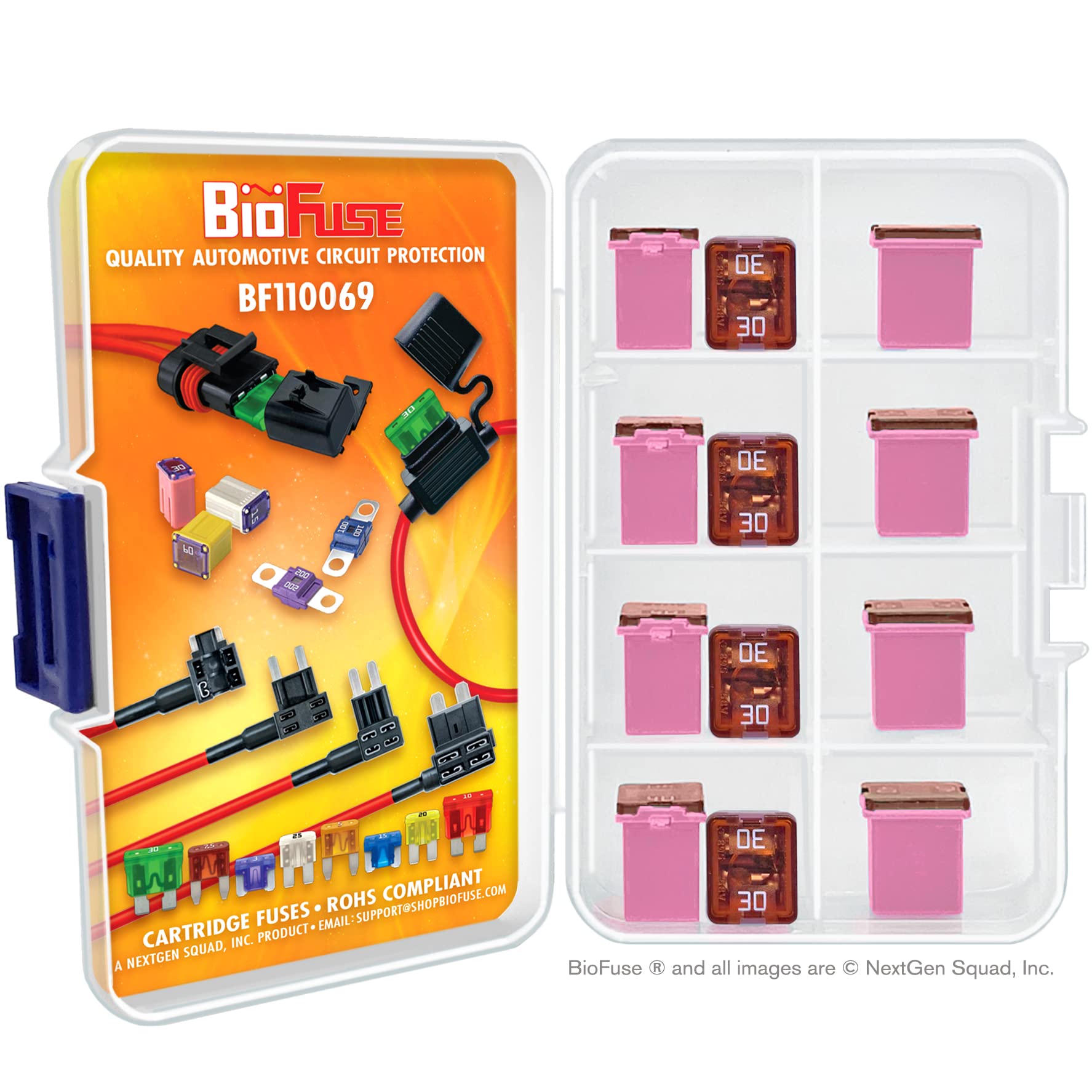 Snapklik.com : BioFuse 30A Low Profile JCASE 12-Piece Cartridge Fuse ...