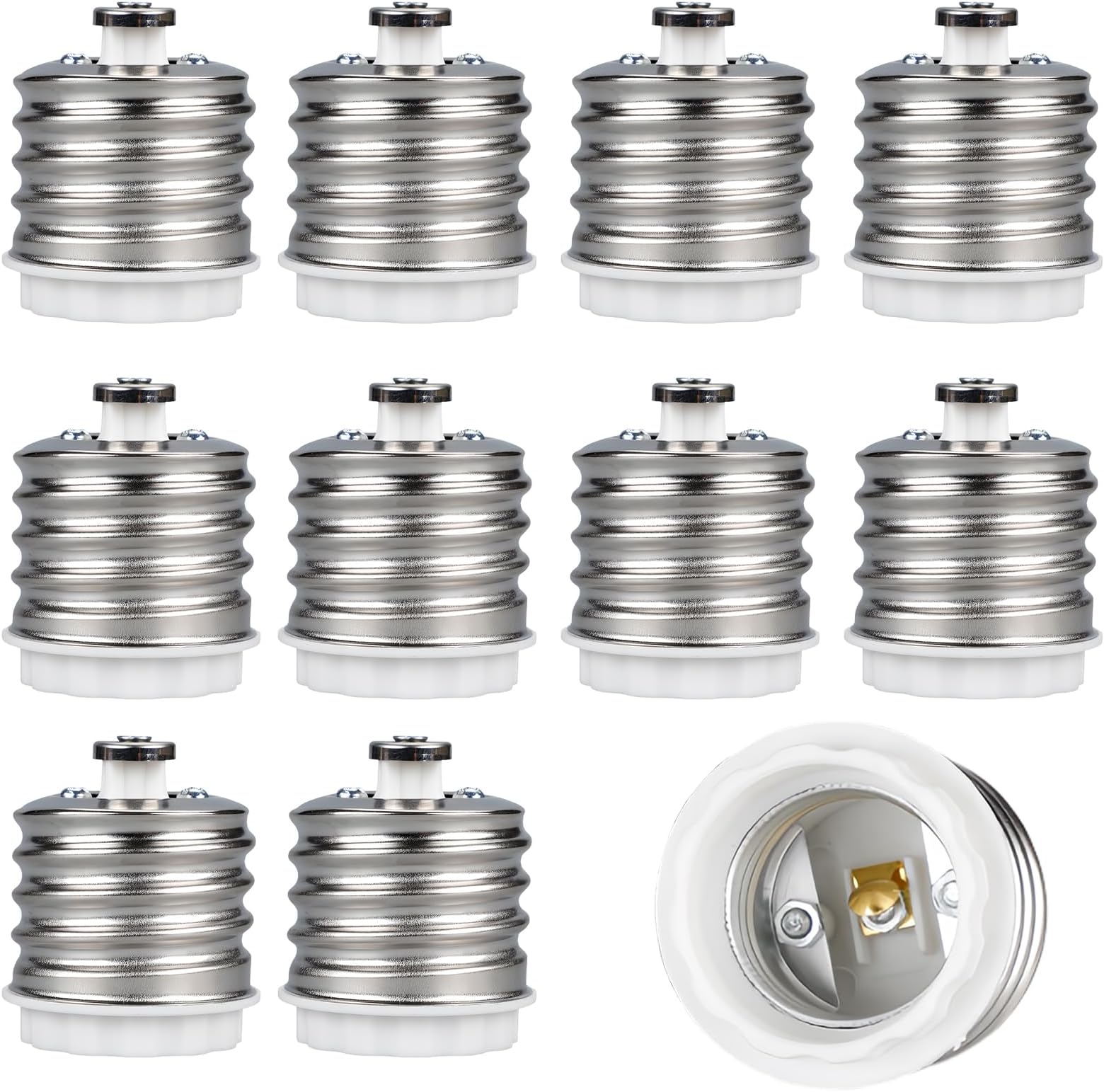 DiCUNO E27 auf E40 Sockel Konverter, Adapter Fassung, 0-300W, 0-250V, 165℃, Lampenfüße für E40 ...