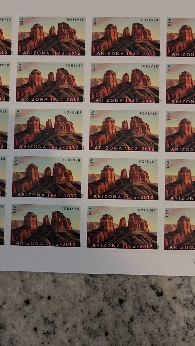 Arizona State Stamp Decorative Stamp On Black Background With Postal